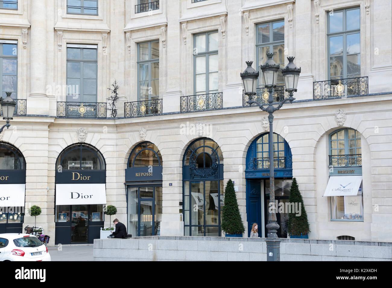 Paris, France: outdoor view of Place Vendome, big square famous for its ...