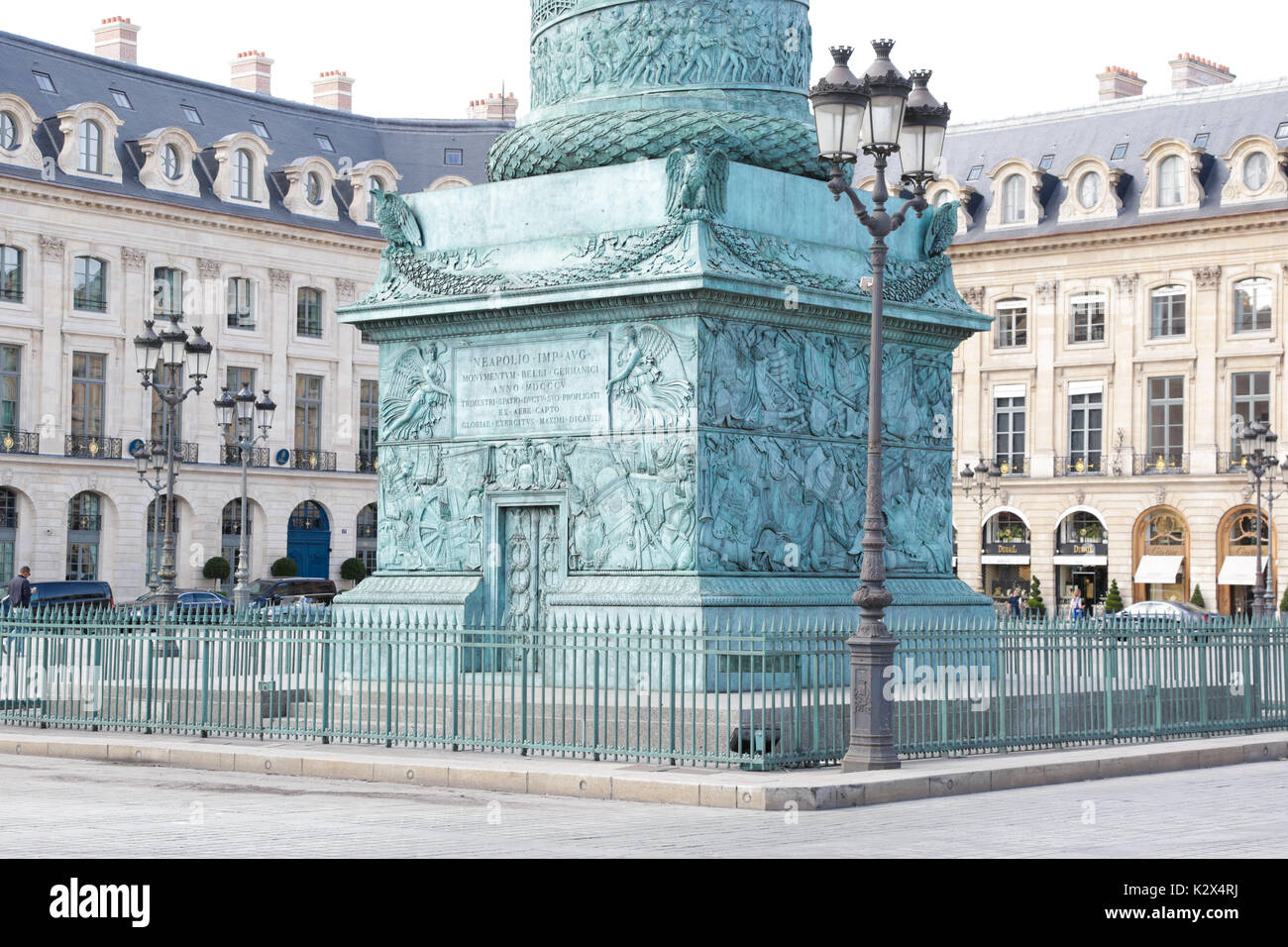 Paris, France: outdoor view of Place Vendome, big square famous for its ...