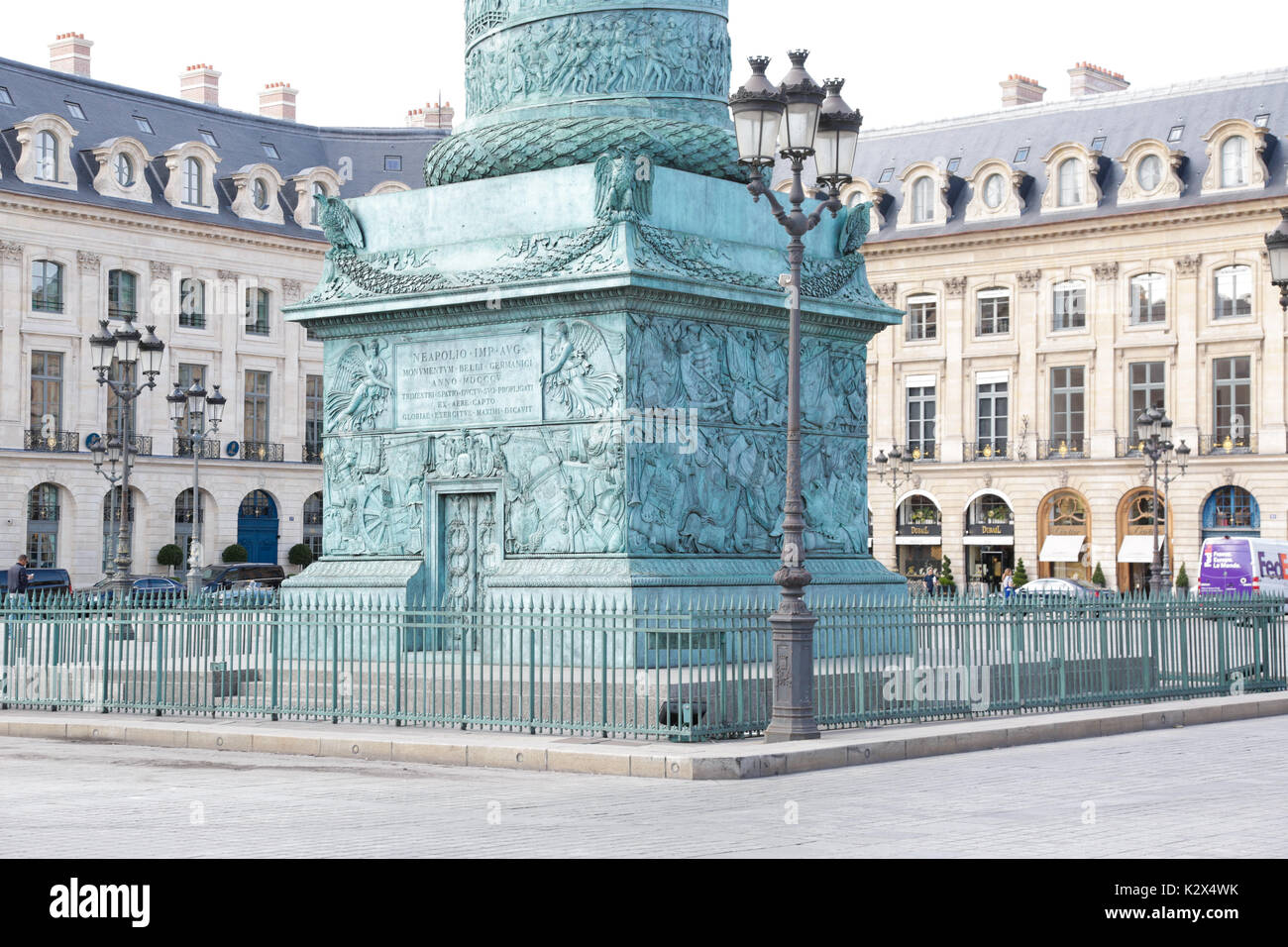 Paris, France: outdoor view of Place Vendome, big square famous for its ...