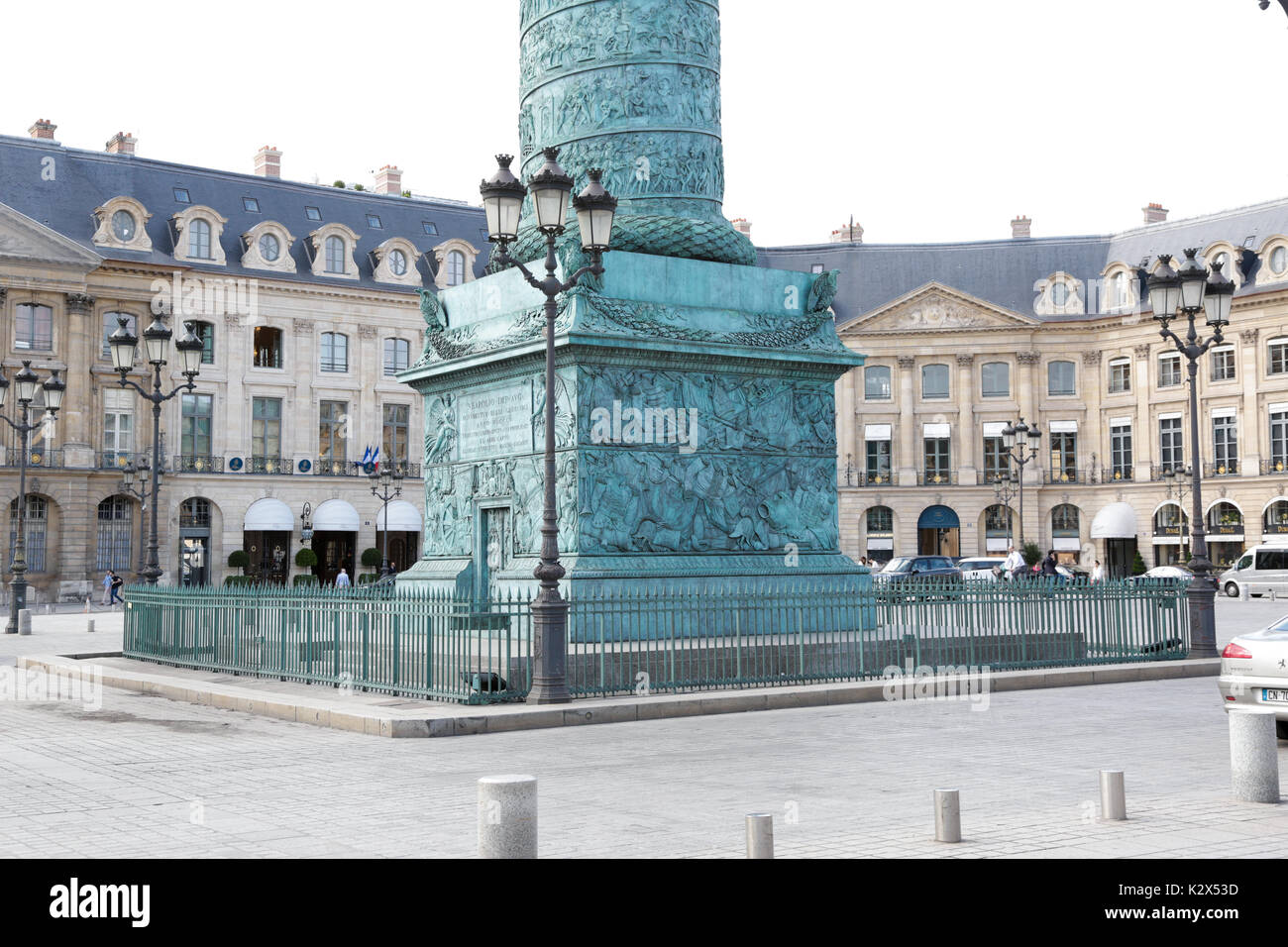 Paris, France: outdoor view of Place Vendome, big square famous for its ...