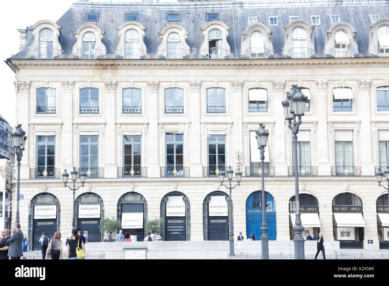 Paris, France: outdoor view of Place Vendome, big square famous for its ...