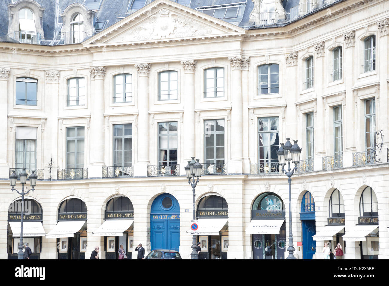 Paris, France: outdoor view of Place Vendome, big square famous for its ...