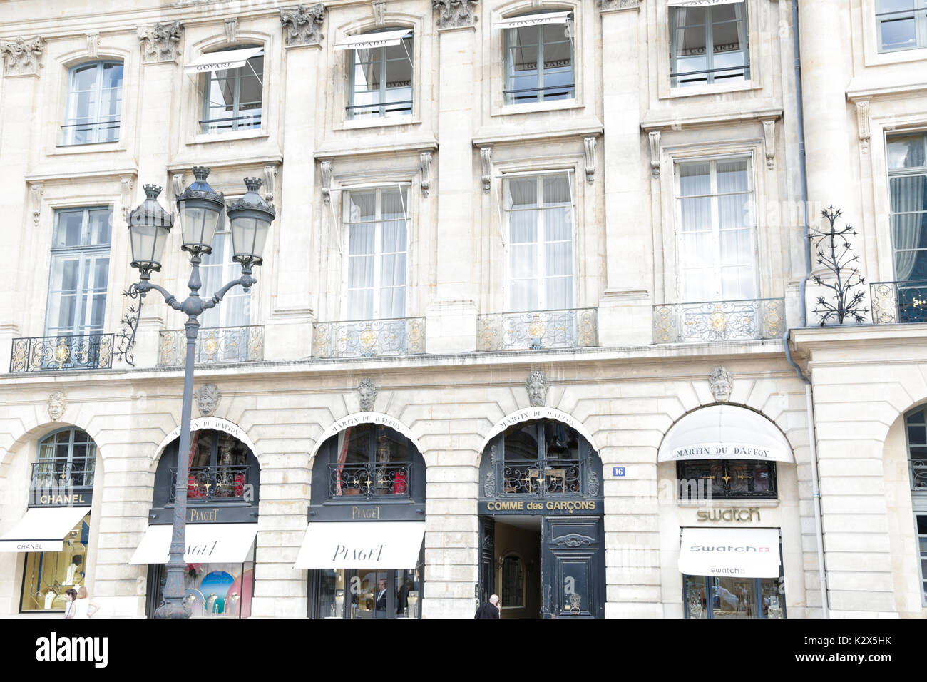 Paris, France: outdoor view of Place Vendome, big square famous for its ...
