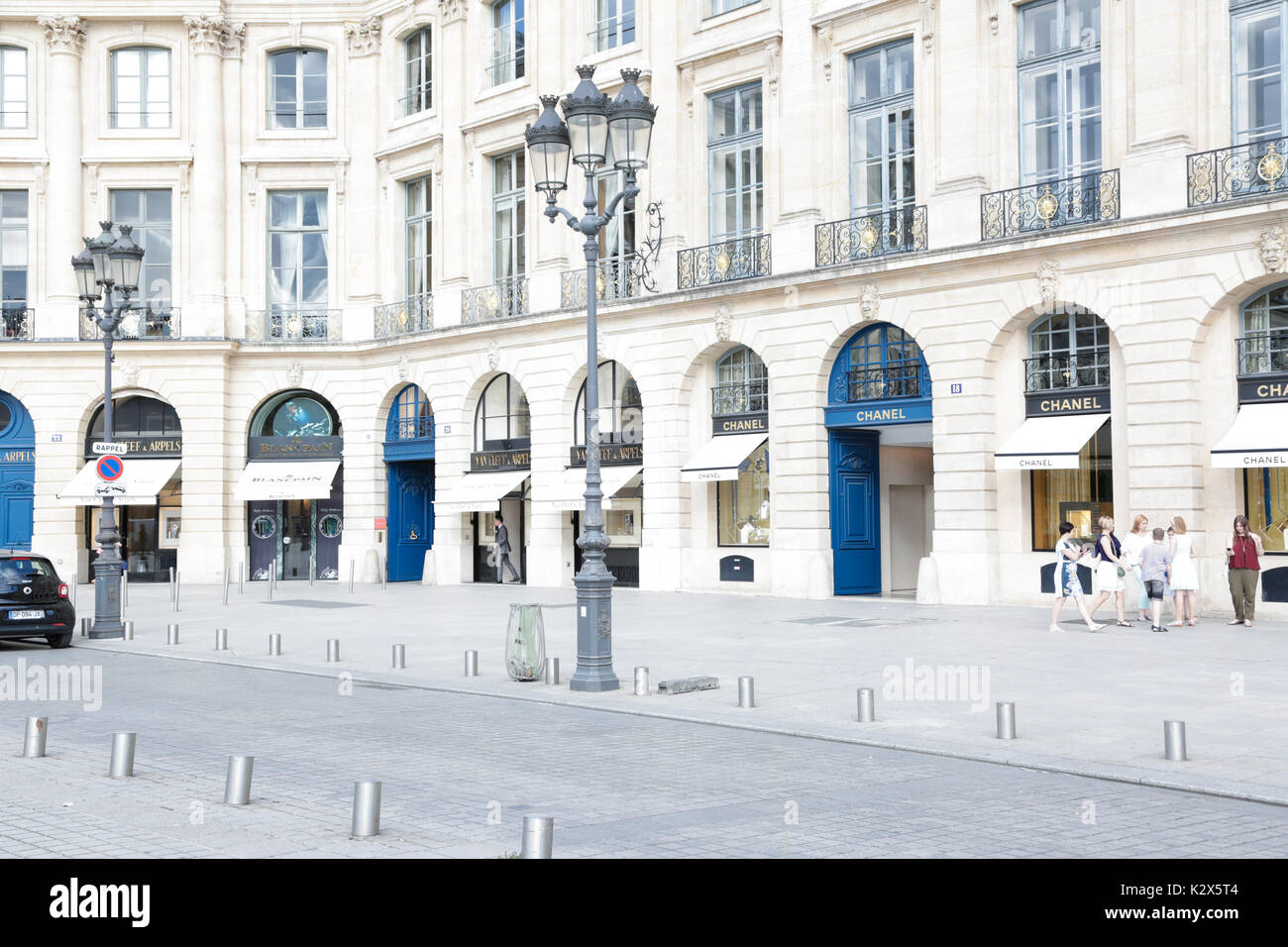 Paris, France: outdoor view of Place Vendome, big square famous for its ...