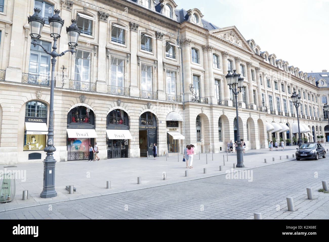 Paris, France: outdoor view of Place Vendome, big square famous for its ...
