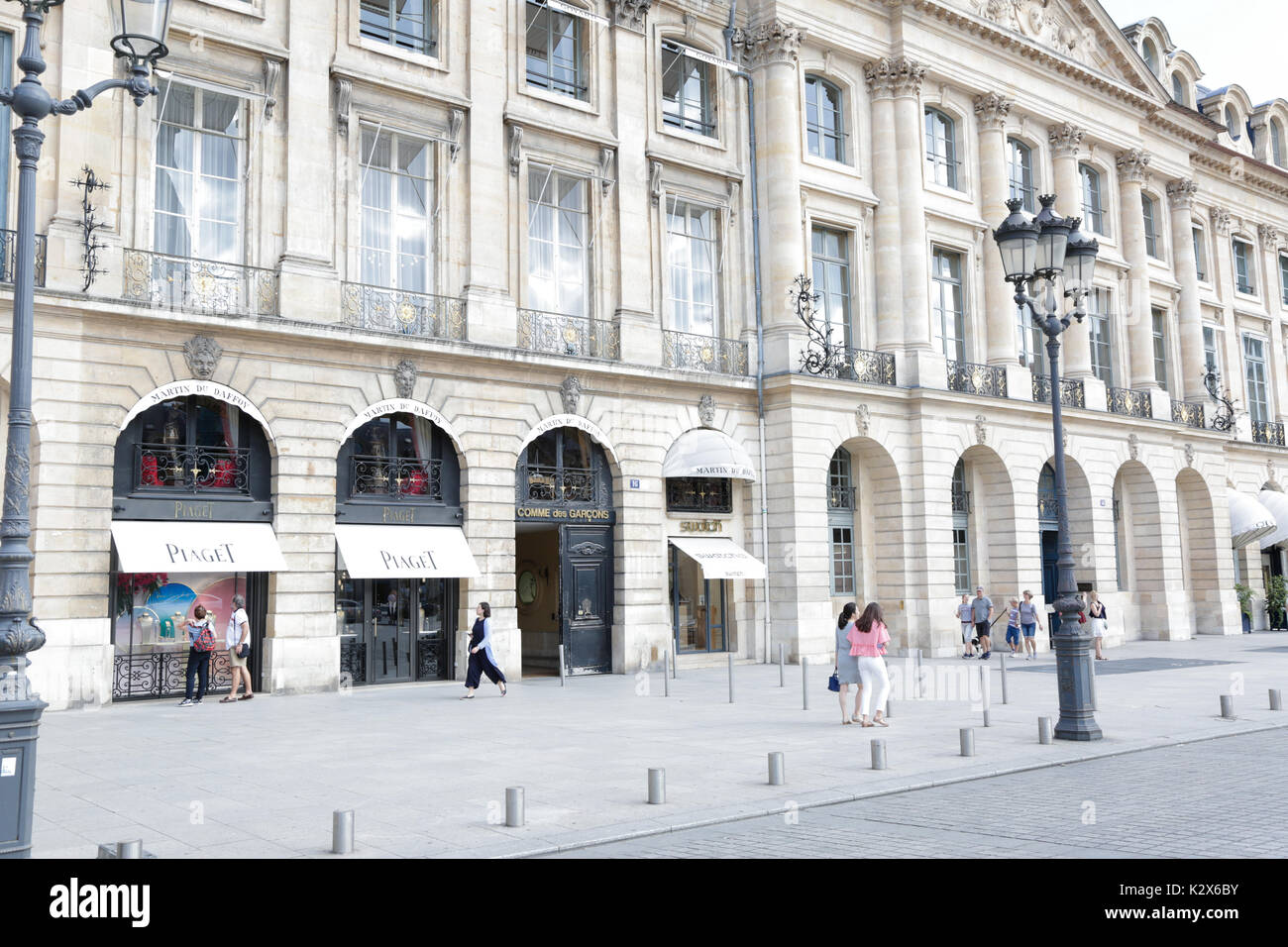 Paris, France: outdoor view of Place Vendome, big square famous for its ...