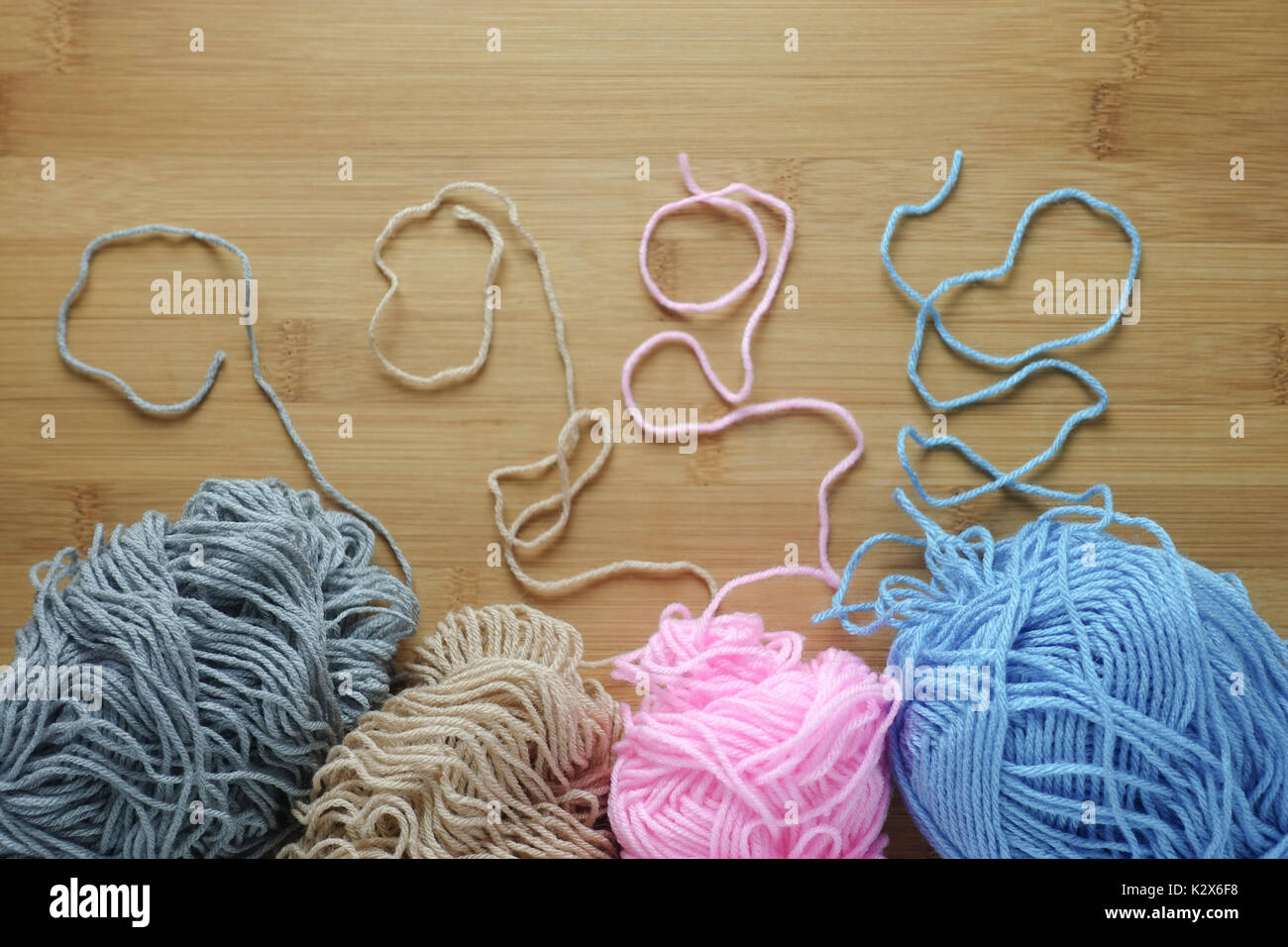Yarn on rustic table hi-res stock photography and images - Alamy