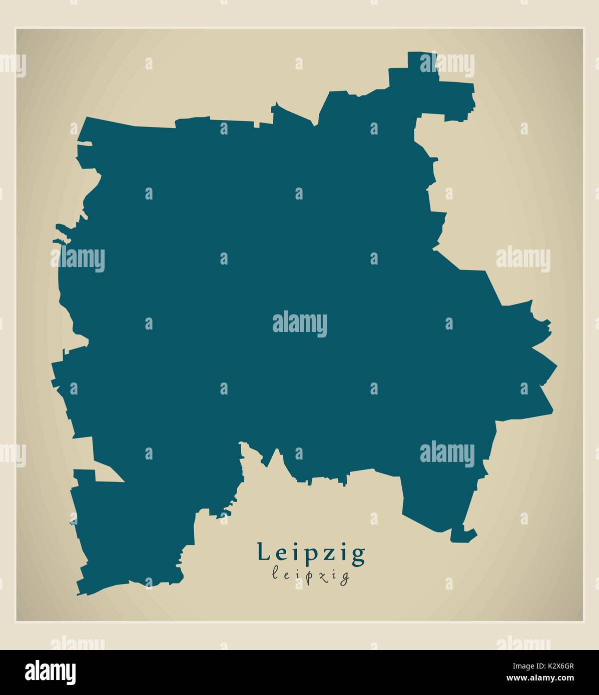 Modern Map - Leipzig city of Germany DE Stock Vector Image & Art - Alamy