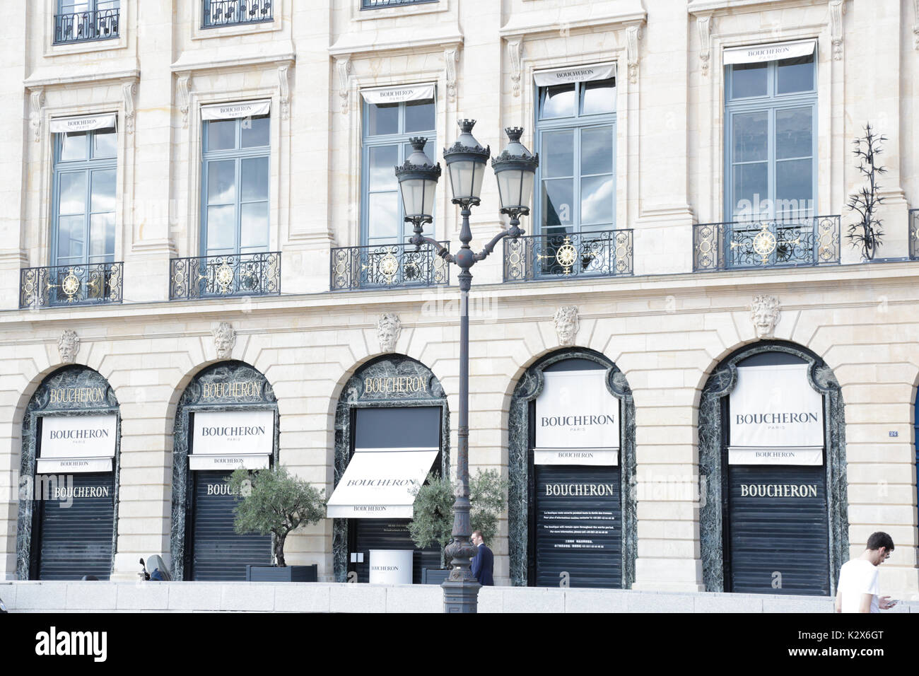 Paris, France: outdoor view of Place Vendome, big square famous for its ...