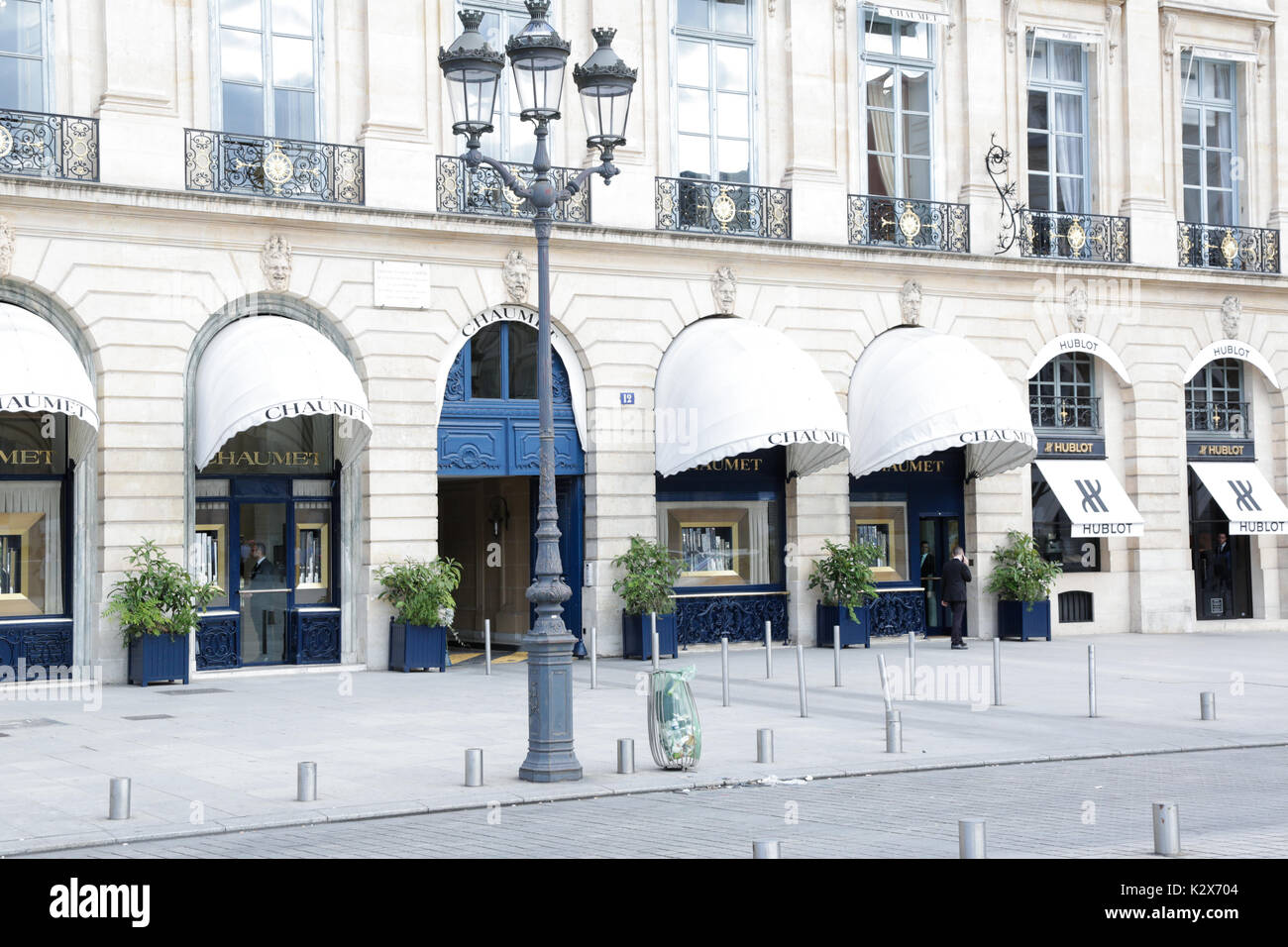 Paris, France: outdoor view of Place Vendome, big square famous for its ...