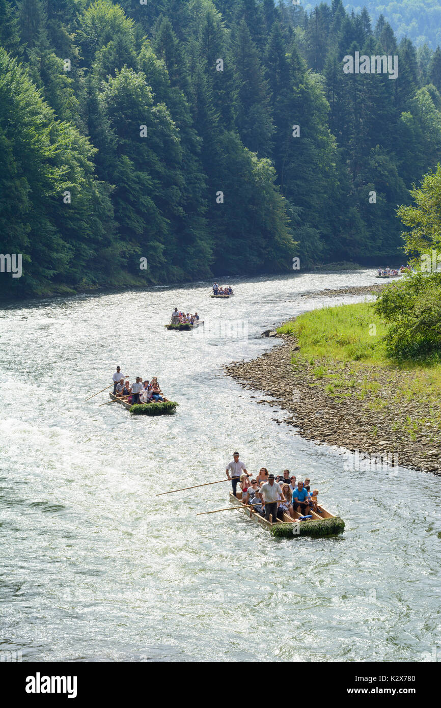 Dunajec River Gorge, wooden raft, rafts, boat, Pieniny National Park ...