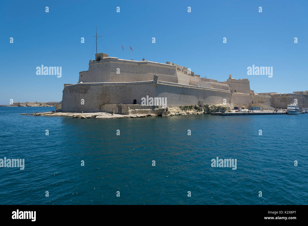 View of Fort St Angelo, Birgu - one of the Three Cities - Grand Harbour ...