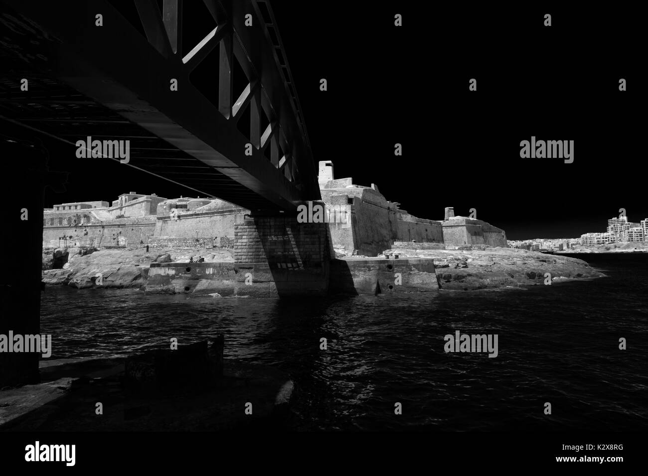 Black and White view of Fort St Elmo, Valletta, Malta, from the ...