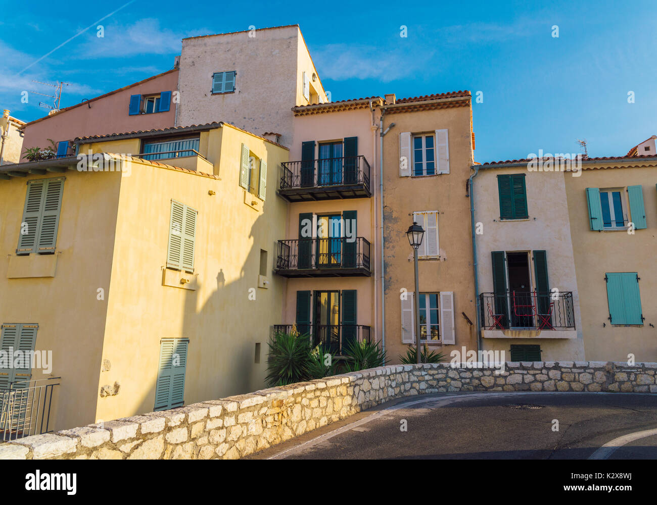 Provence, France style buildings in Antibes, France Stock Photo - Alamy