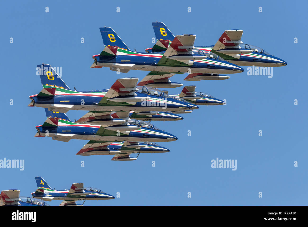 Aermacchi MB339's of the Italian AF's Frecce Tricolori Stock Photo - Alamy
