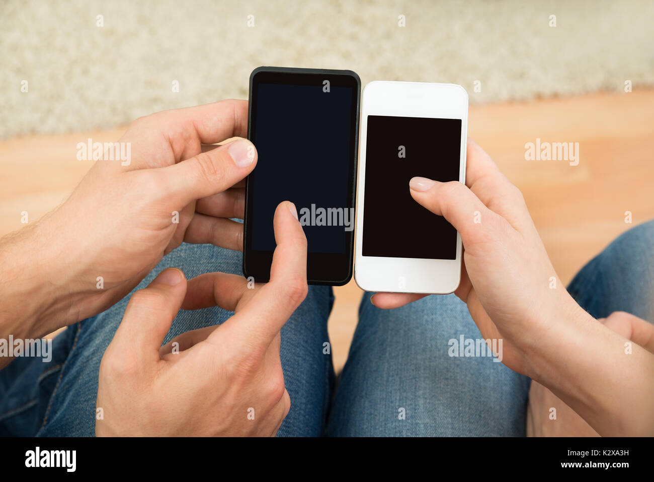 Close up view two people hi-res stock photography and images - Alamy