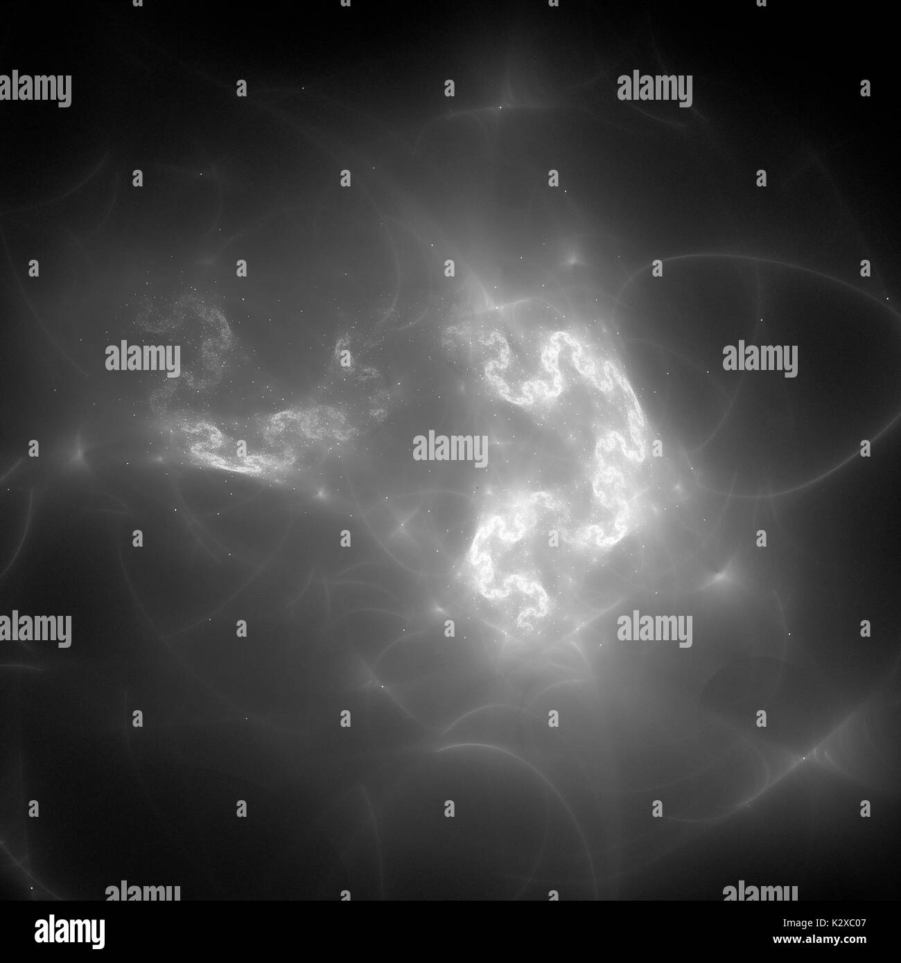 Glowing plasma field in space with stars texture, computer generated ...