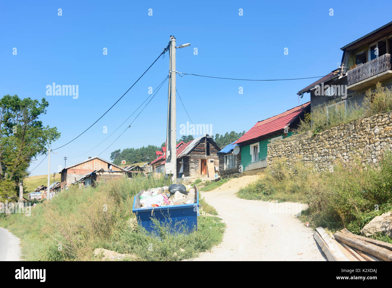 Roma gypsy people settlement houses, Zehra (Žehra, Schigra), Slovakia ...
