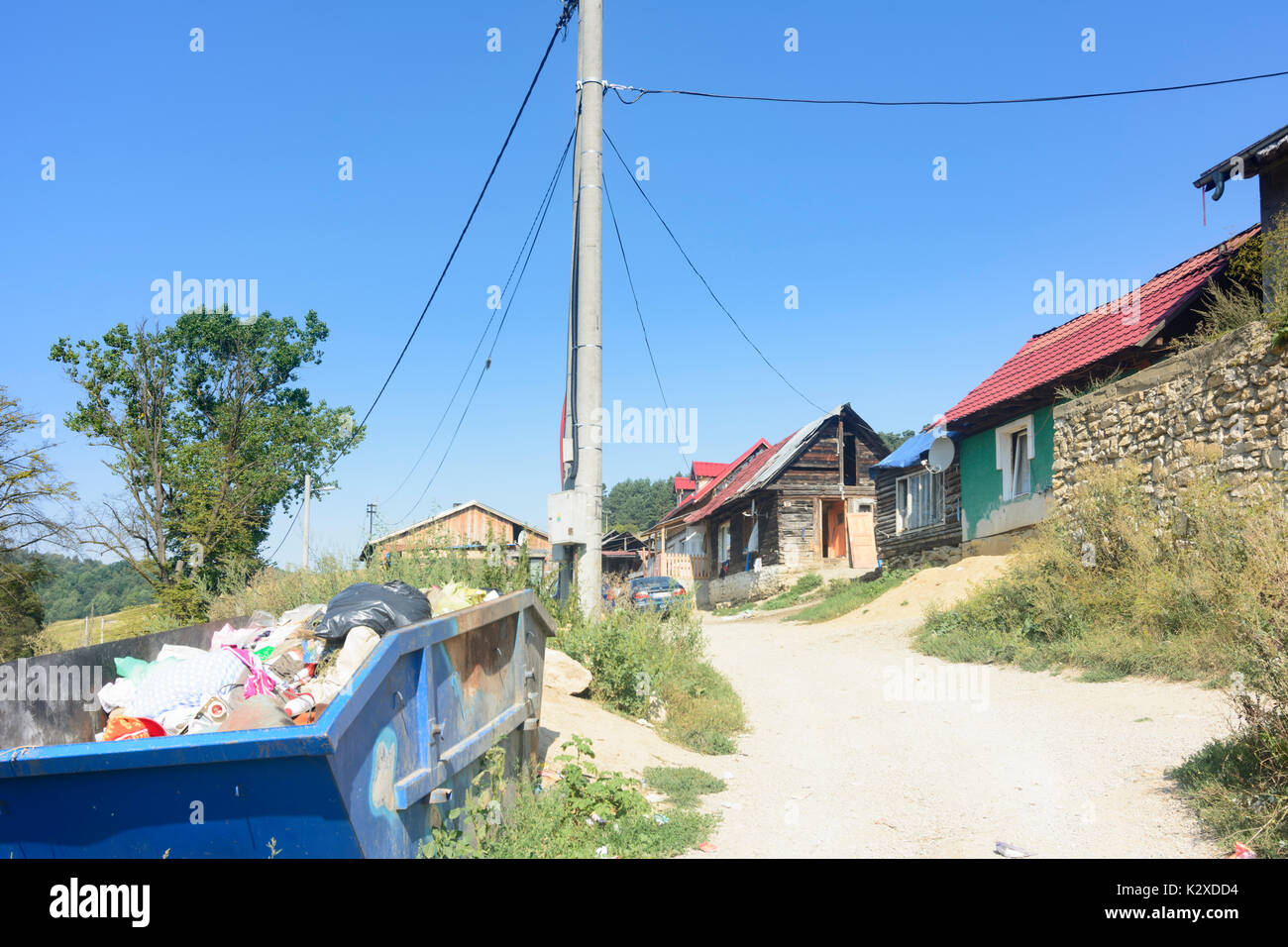 Roma gypsy people settlement houses, Zehra (Žehra, Schigra), Slovakia ...