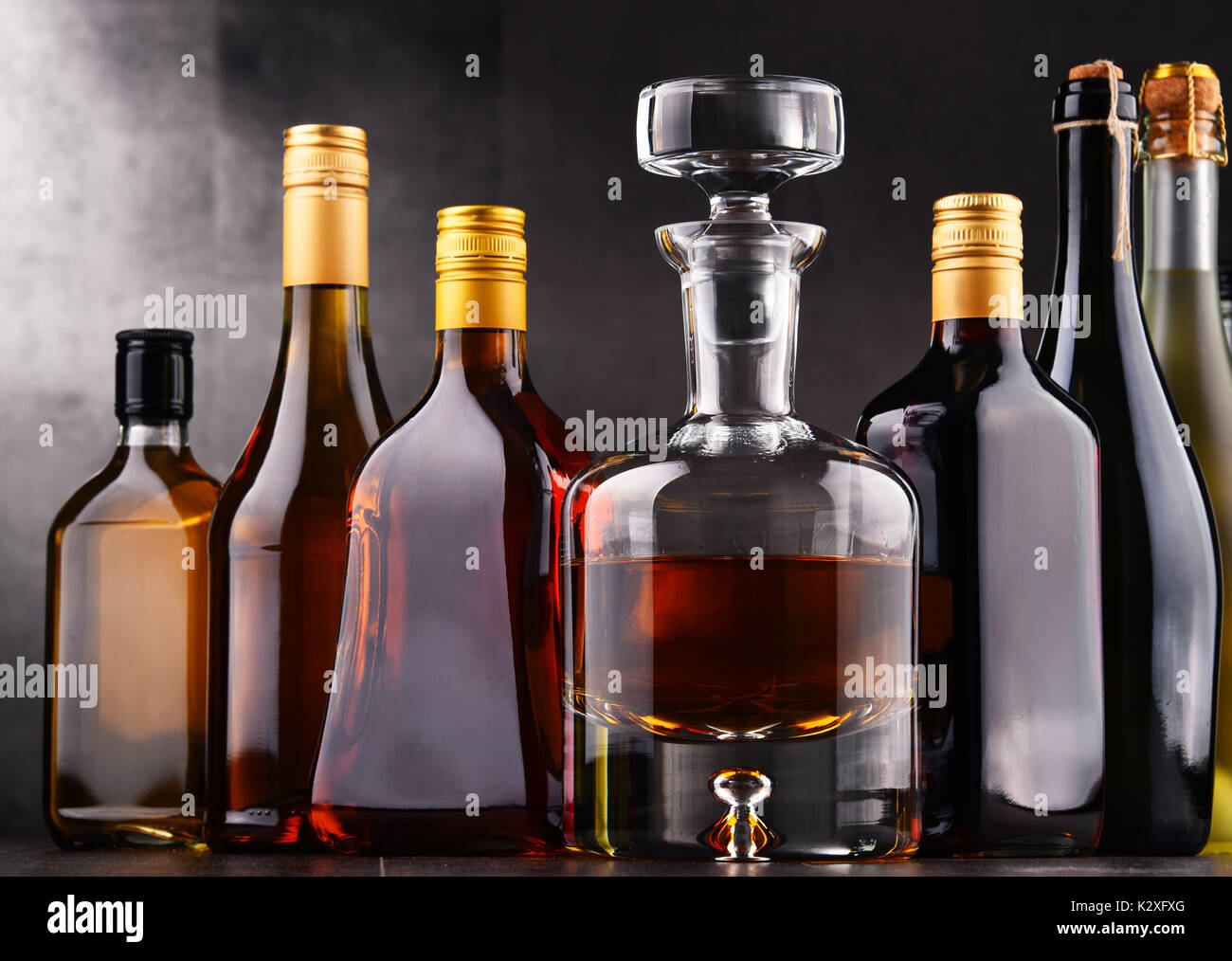 Assorted bottles of whisky hi-res stock photography and images - Alamy