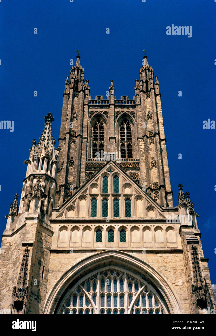 Central Tower or Bell Harry Tower of Canterbury Cathedral in City of ...