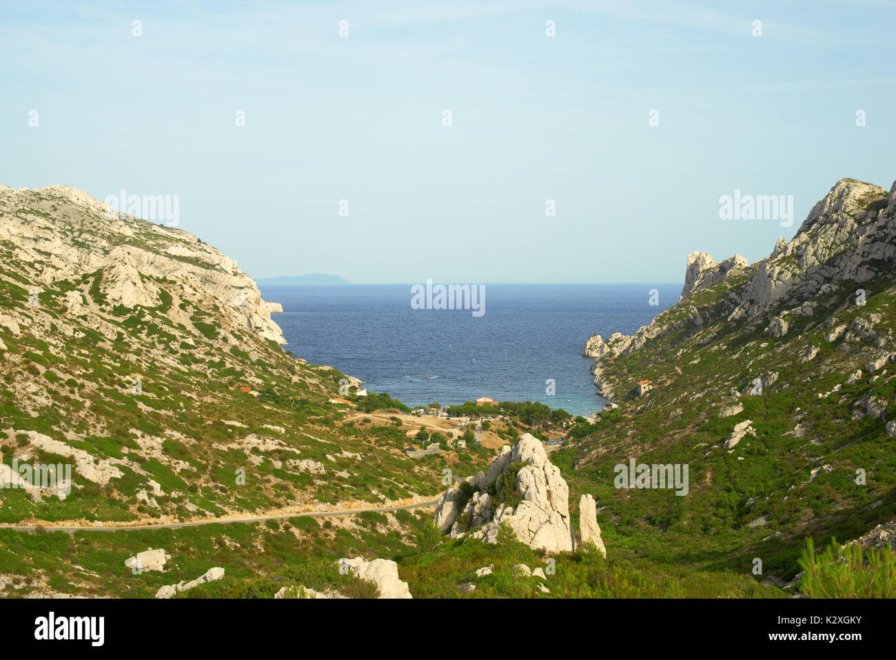 Coastal landscape between Cassis and Marseille, Calanques Stock Photo ...