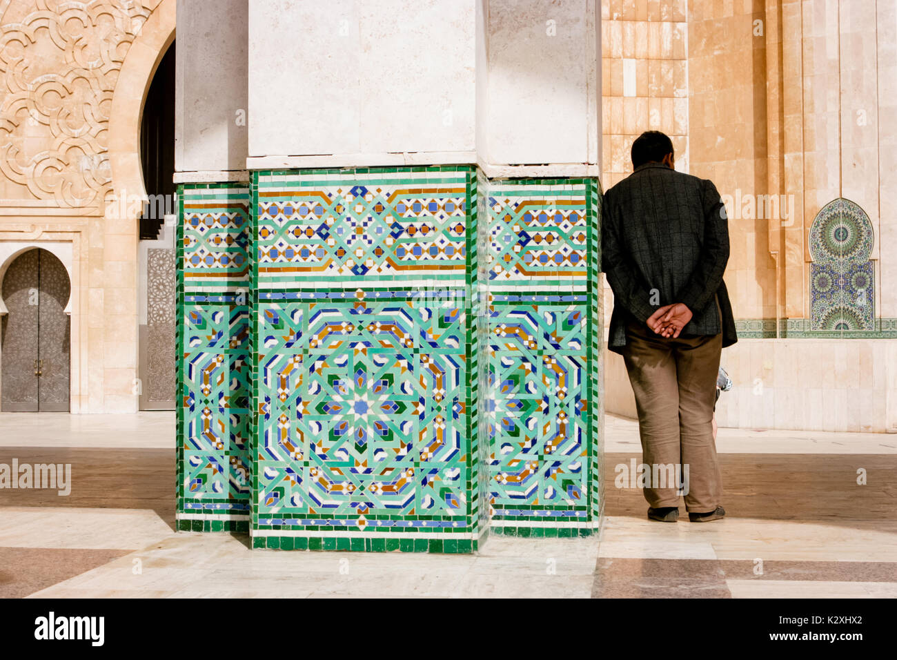 Man in Casablanca's Mosque, Morocco Stock Photo - Alamy