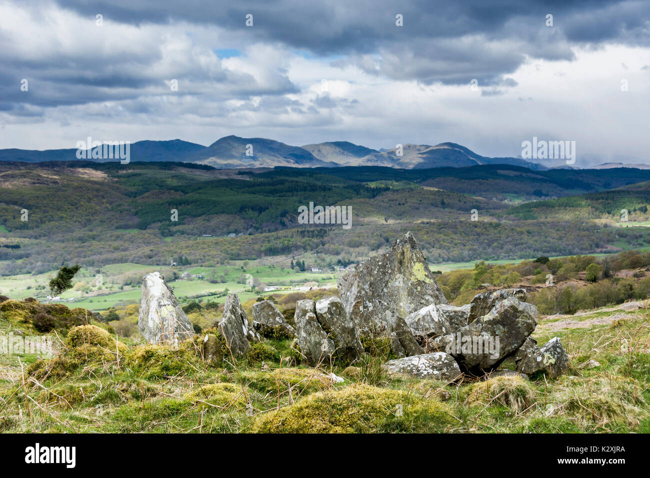 View of Coniston Fells from Rusland Heights, Yewbarrow, Lake District ...