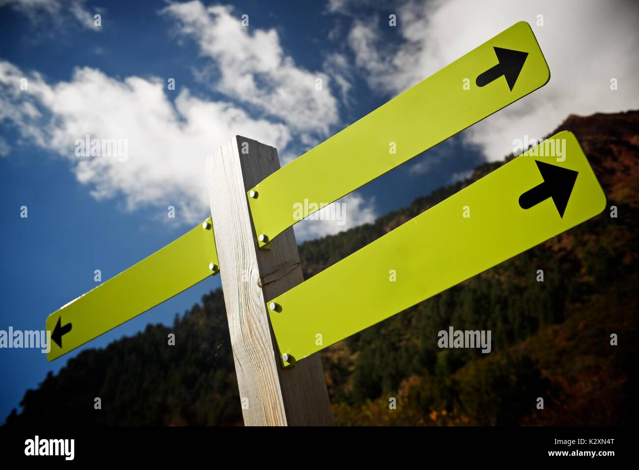 View of directional green signals Stock Photo - Alamy