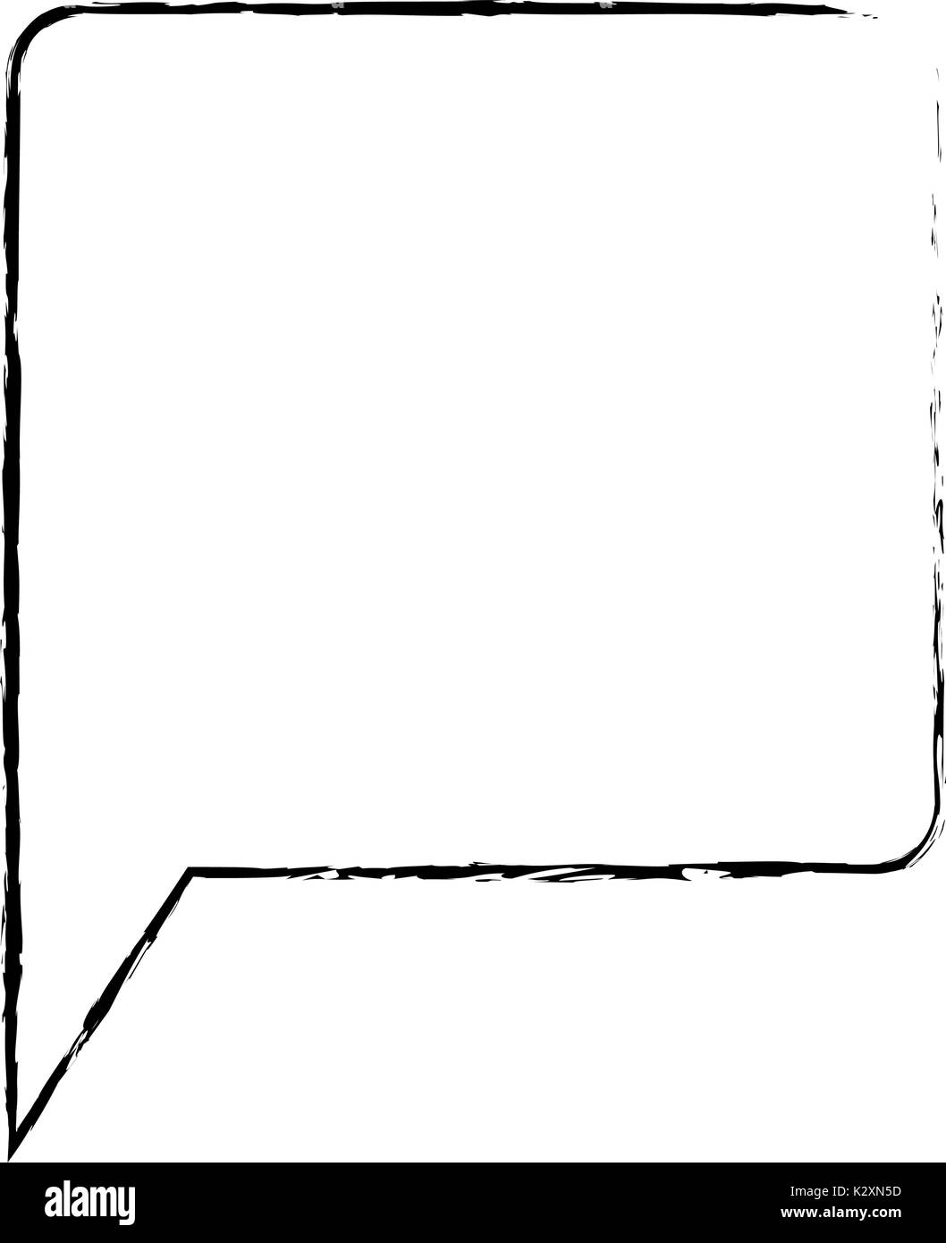 square speech with tail silhouette blurred monochrome Stock Vector ...