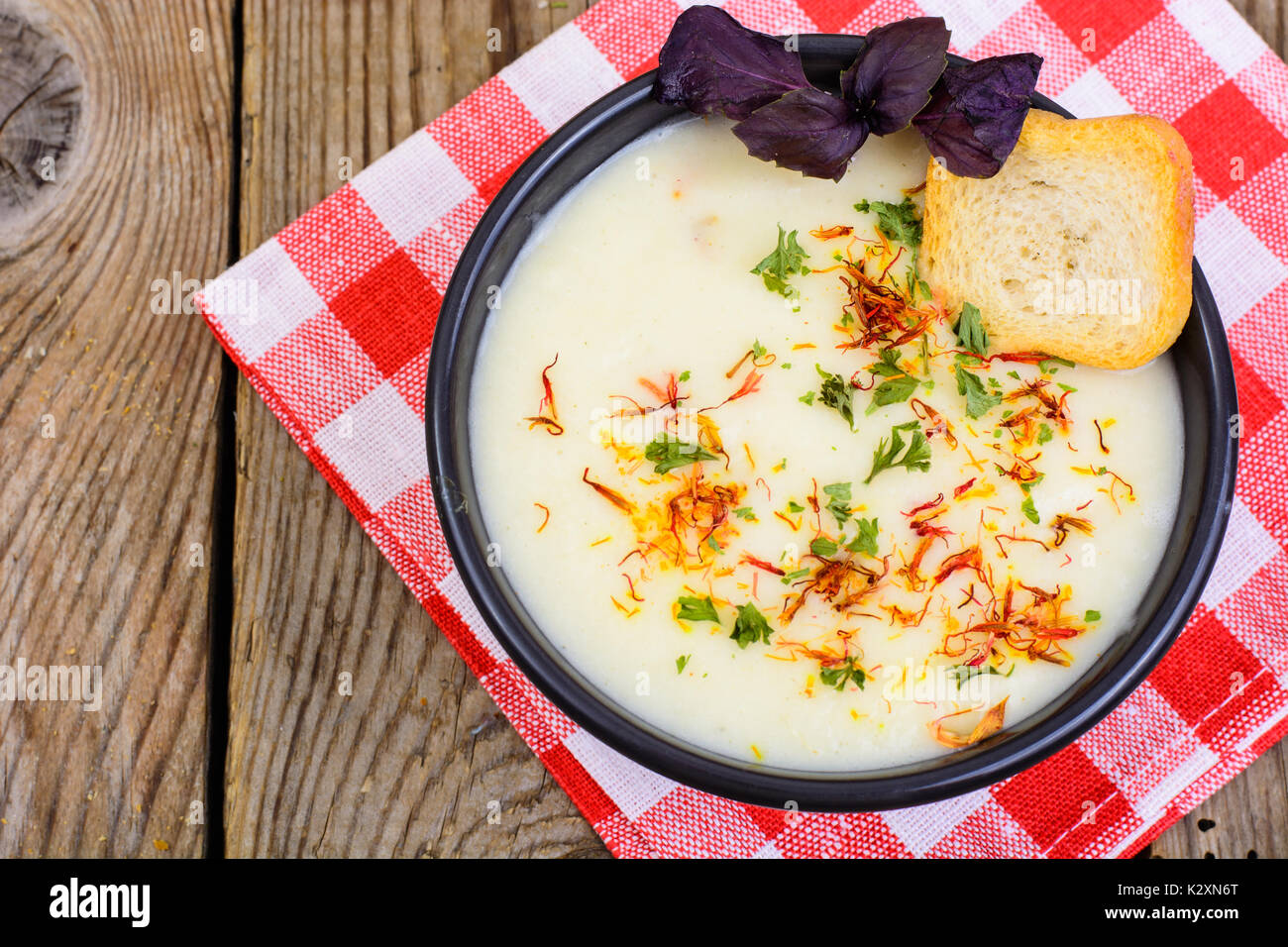 Spicy vegetarian vegetable puree soup. Studio Photo Stock Photo - Alamy