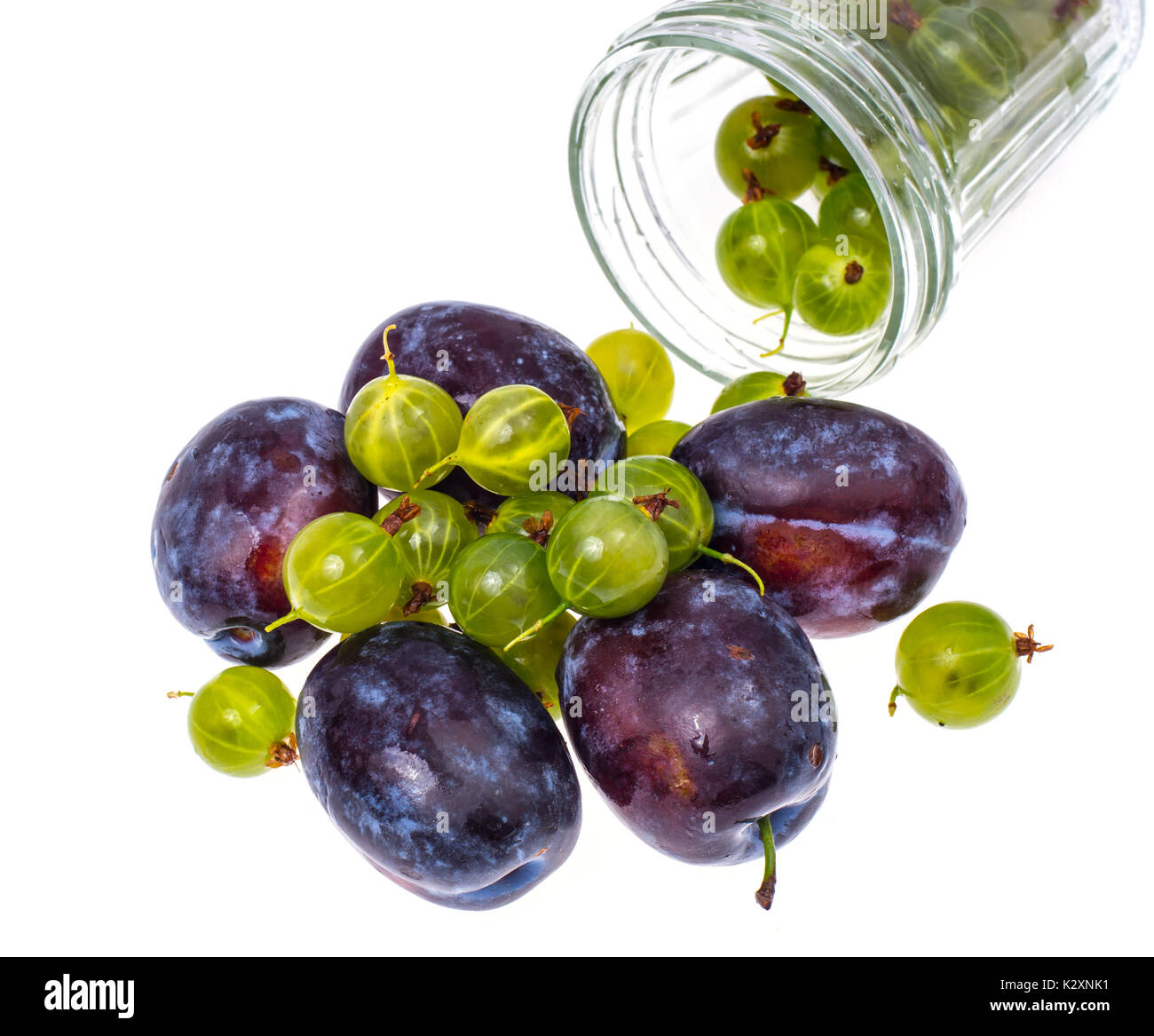 Healthy eating-gooseberry and plum. Studio Photo Stock Photo - Alamy