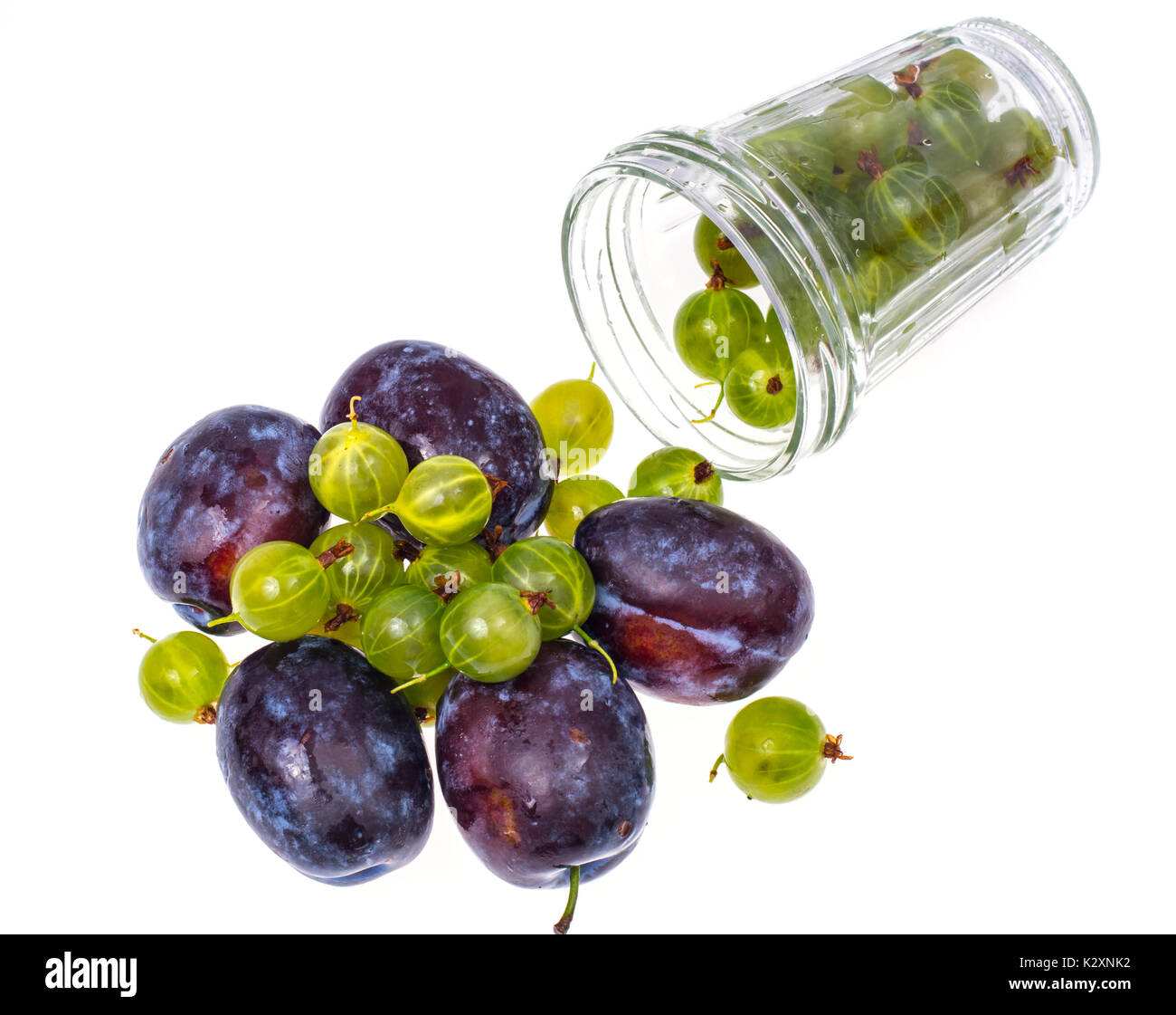 Healthy eating-gooseberry and plum. Studio Photo Stock Photo - Alamy