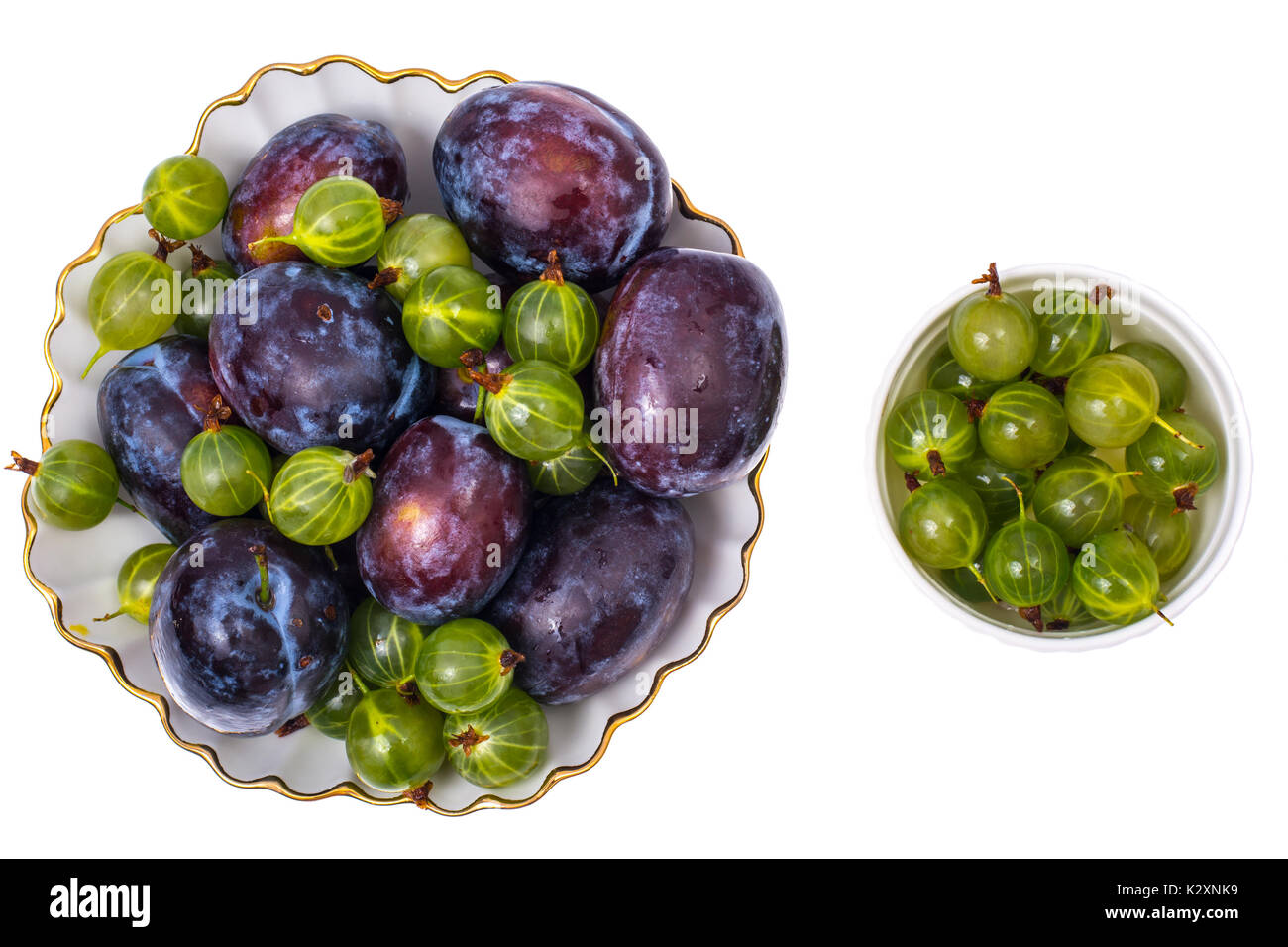 Healthy eating-gooseberry and plum. Studio Photo Stock Photo - Alamy