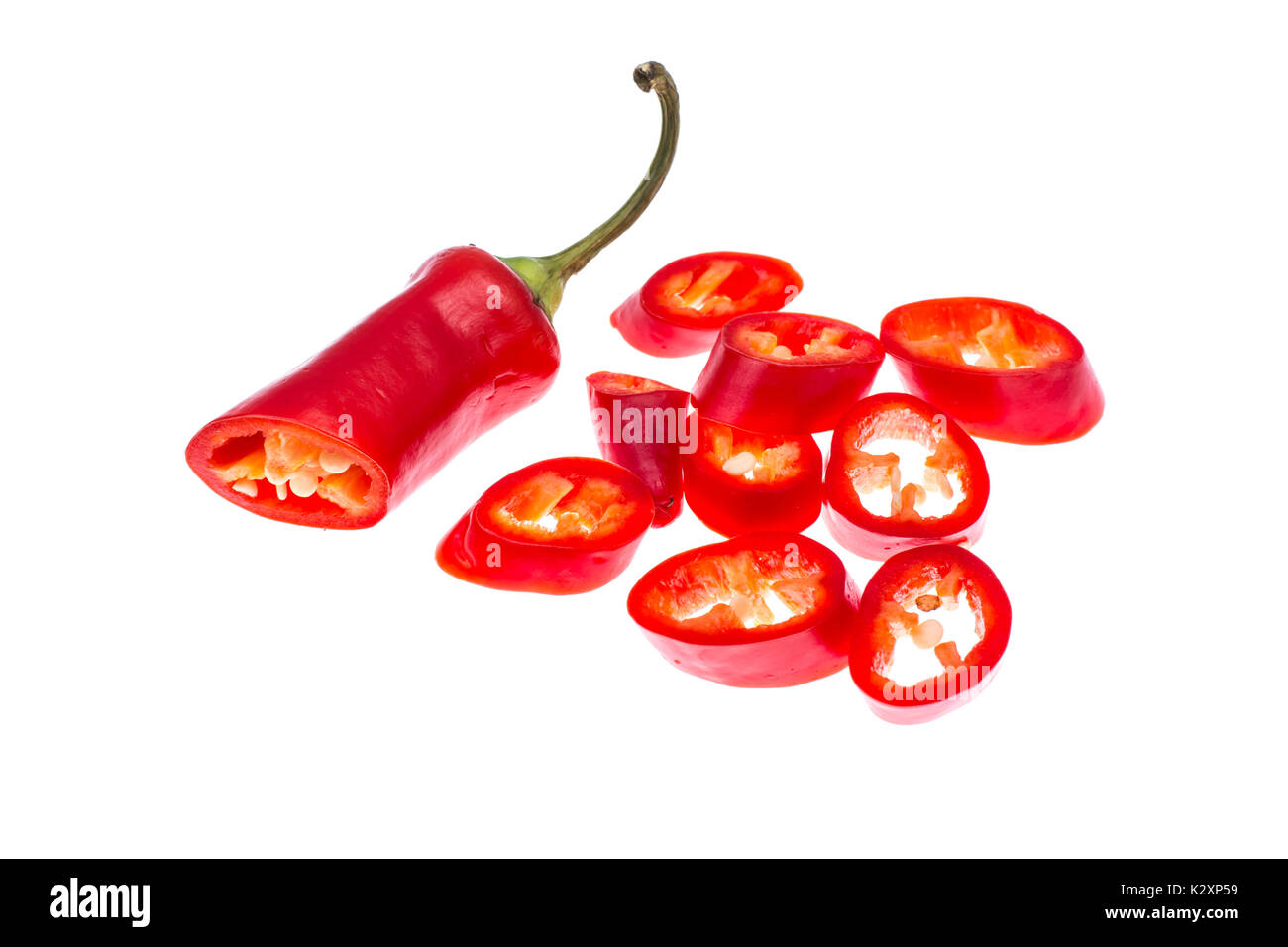 Chili red pepper pods isolated on white background. Studio Photo Stock ...