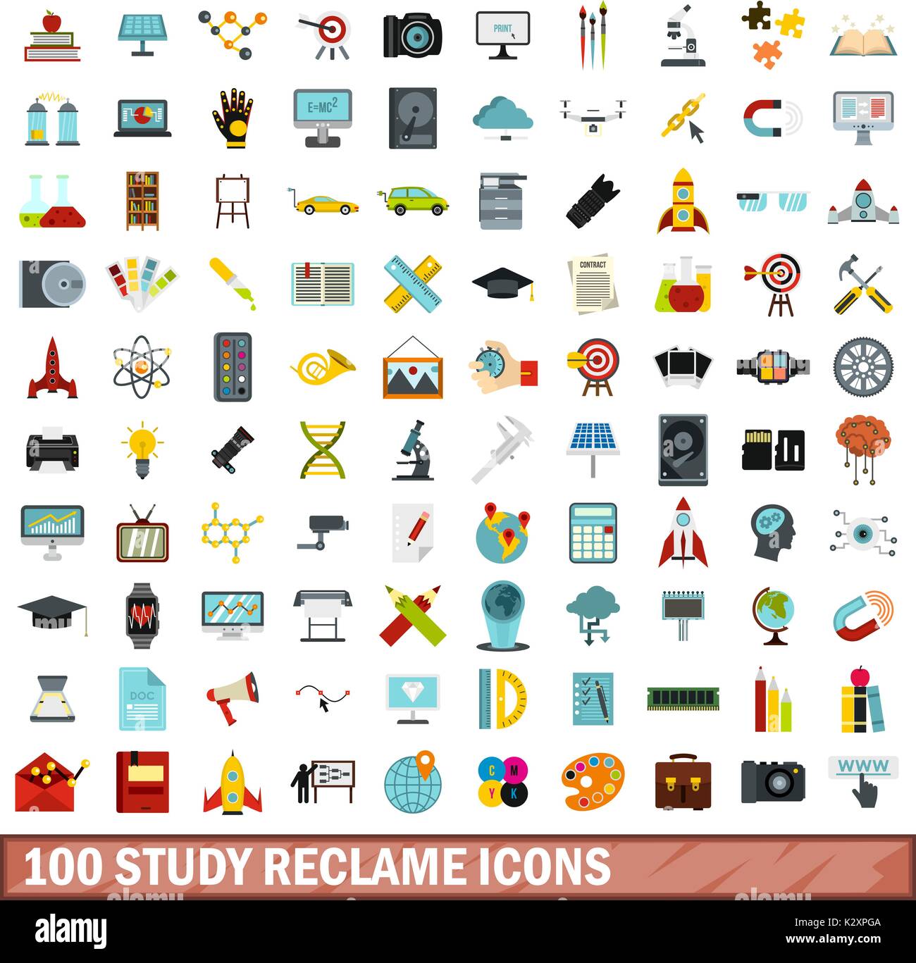 100 scientific laboratory icons set Stock Vector Images - Alamy