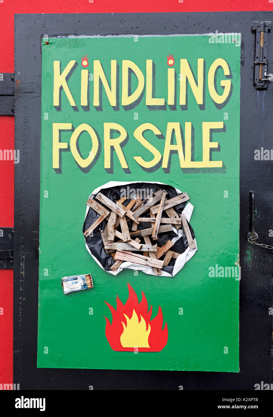 Sign - Kindling for sale - Southern Ireland Stock Photo - Alamy