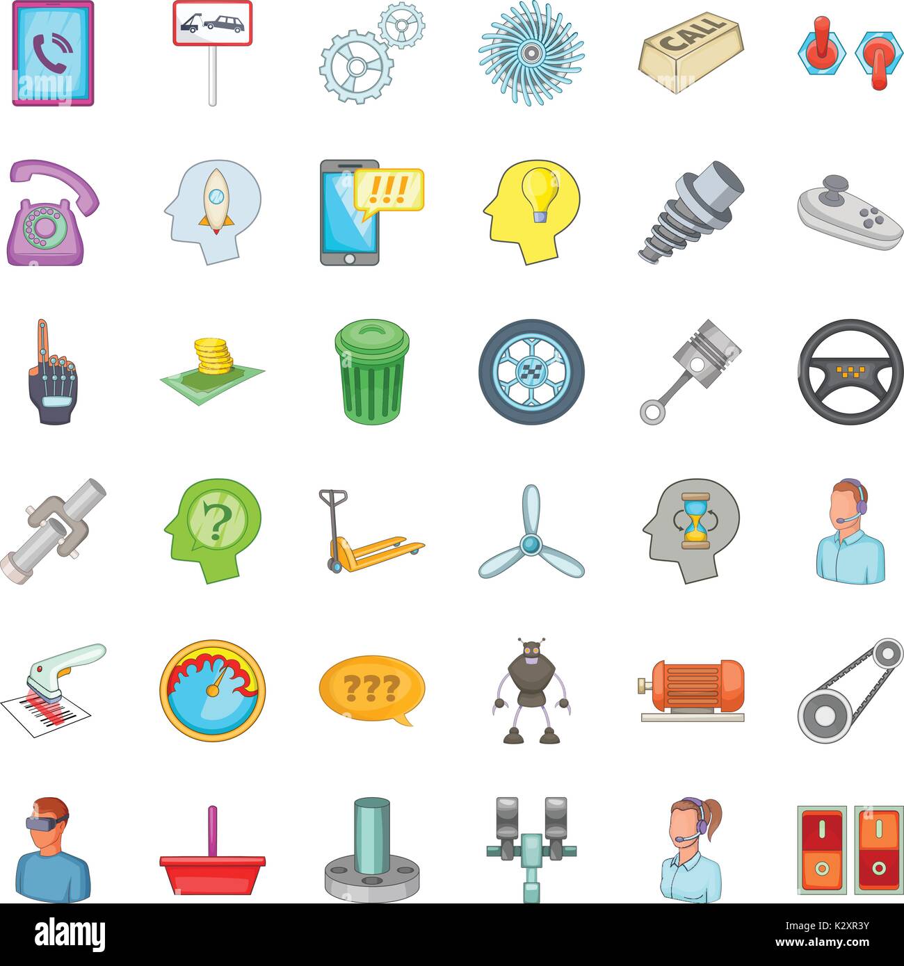 Technical support icons set, cartoon style Stock Vector Image & Art - Alamy