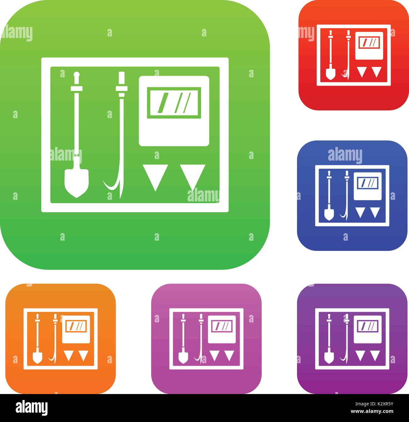 Fire shield set collection Stock Vector Image & Art - Alamy