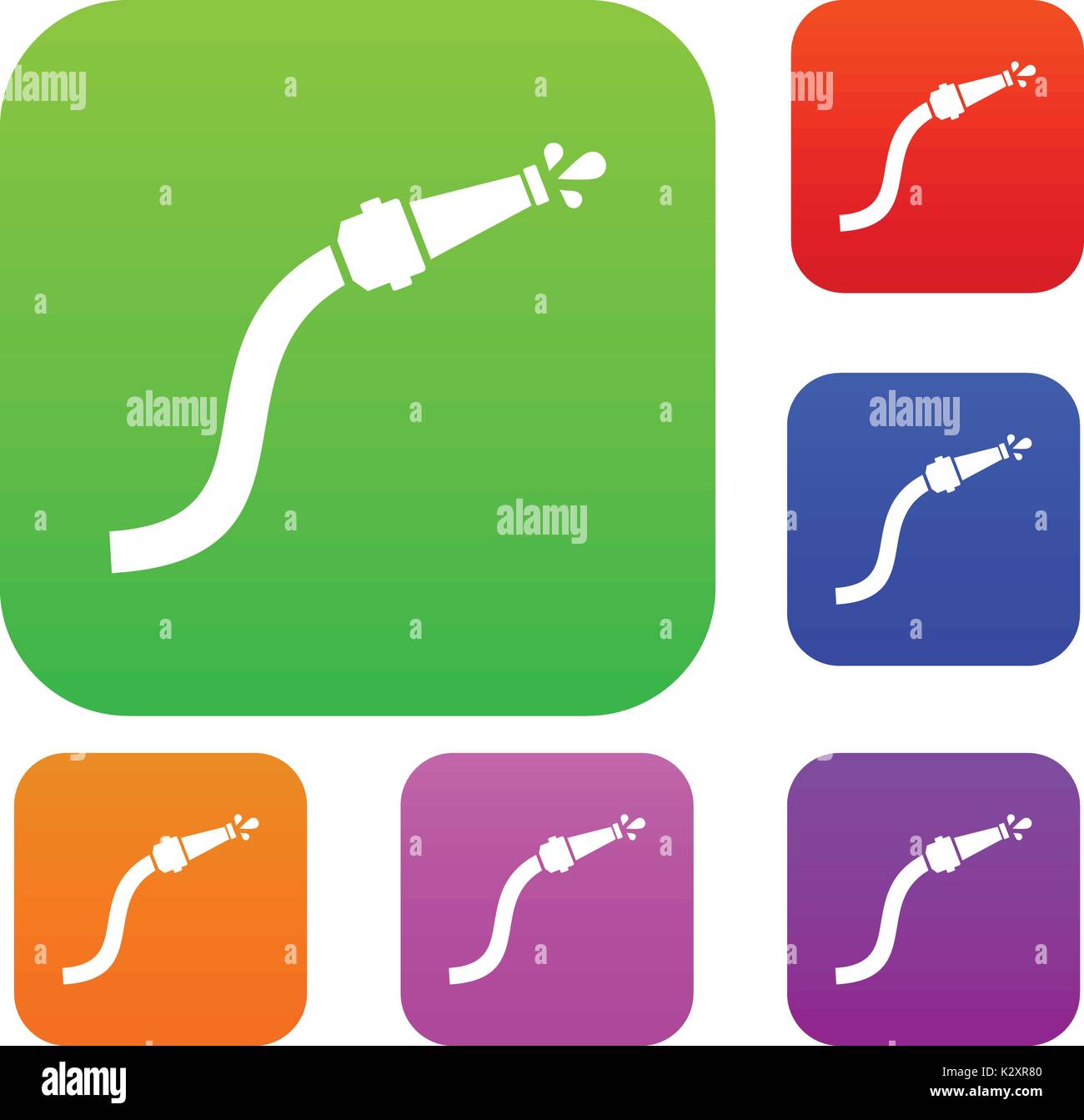 Fire hose with water drops set collection Stock Vector Image & Art - Alamy