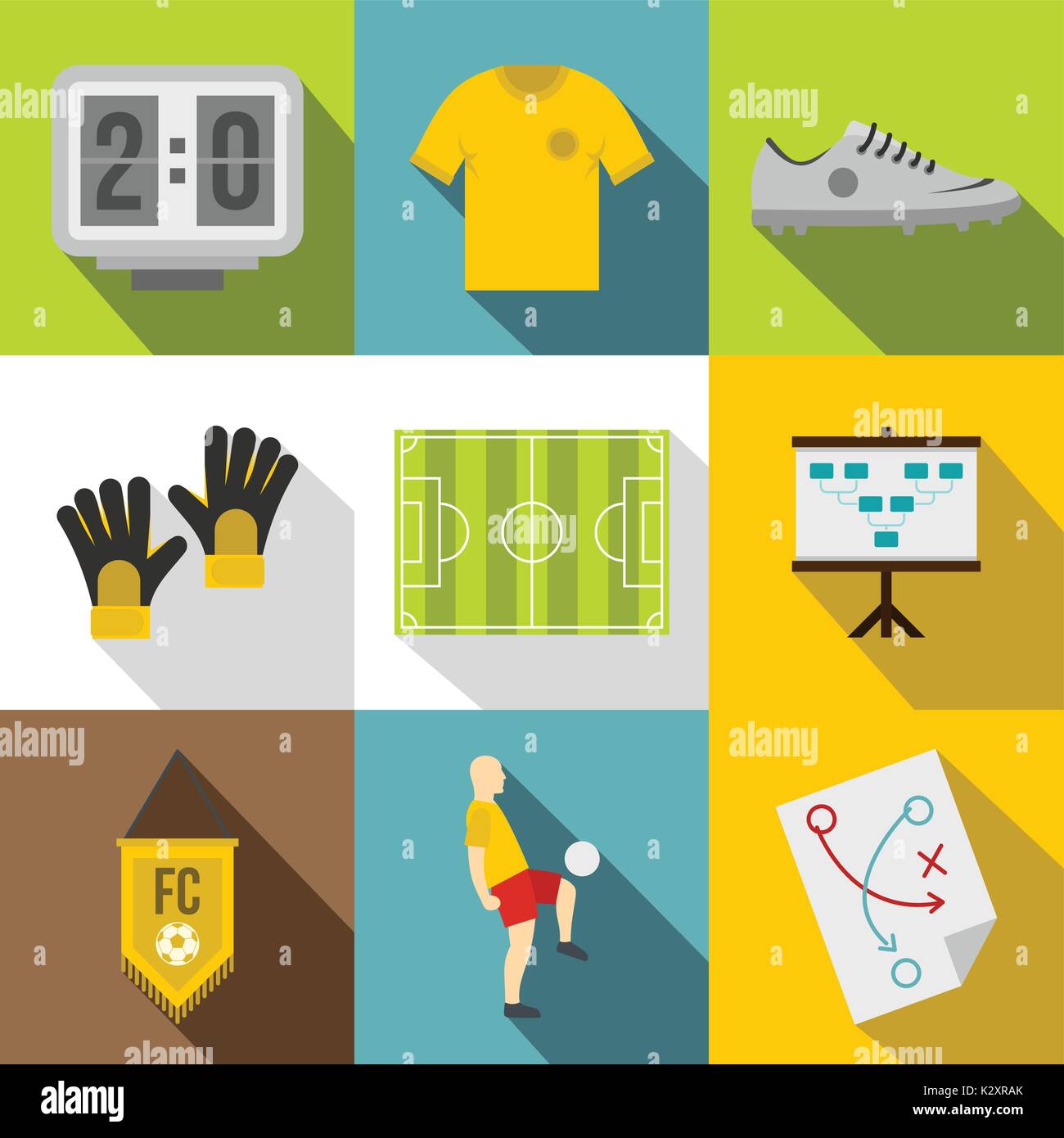Soccer icon set, flat style Stock Vector Image & Art - Alamy