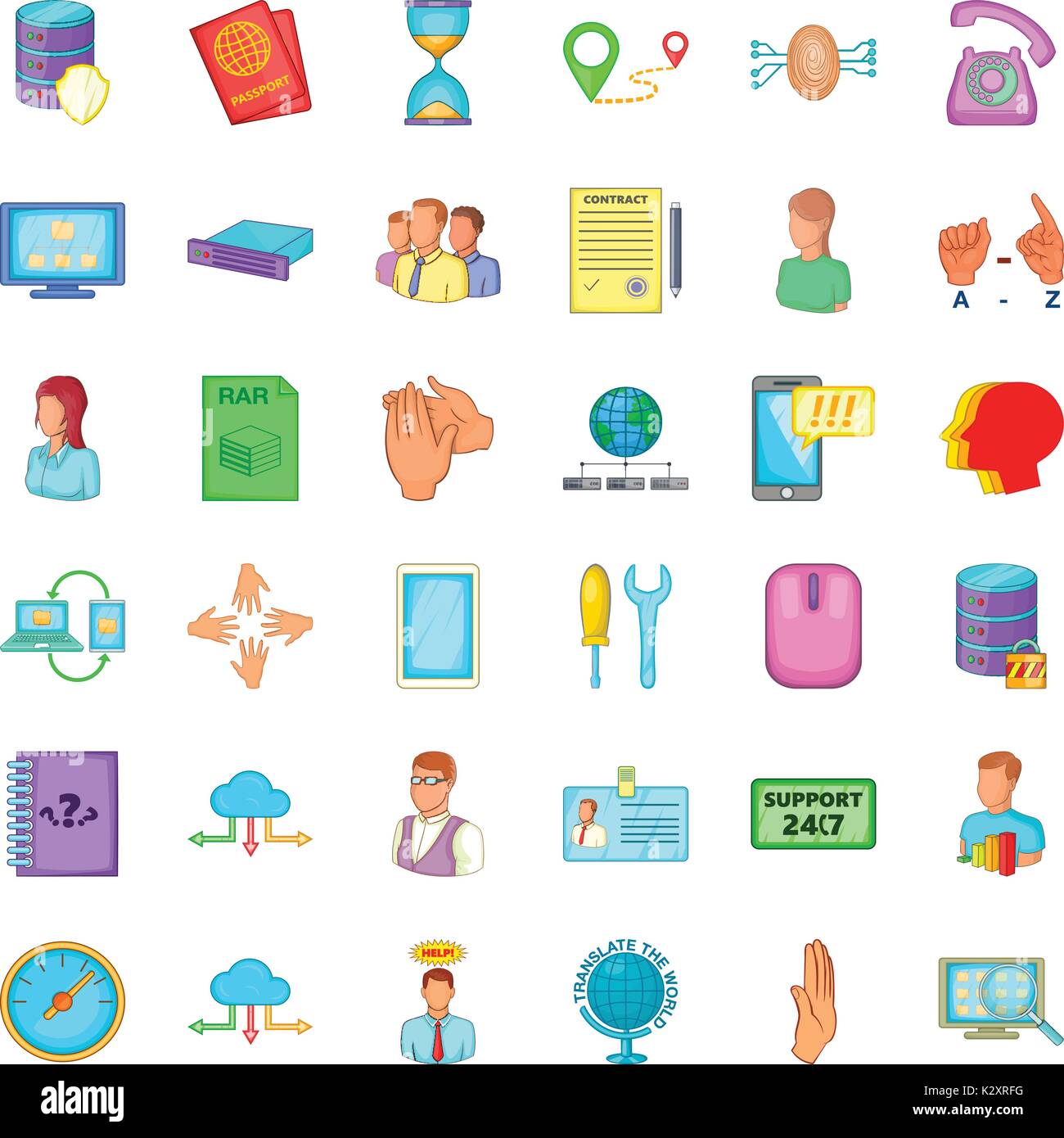 Telecommunication icons set, cartoon style Stock Vector Image & Art - Alamy
