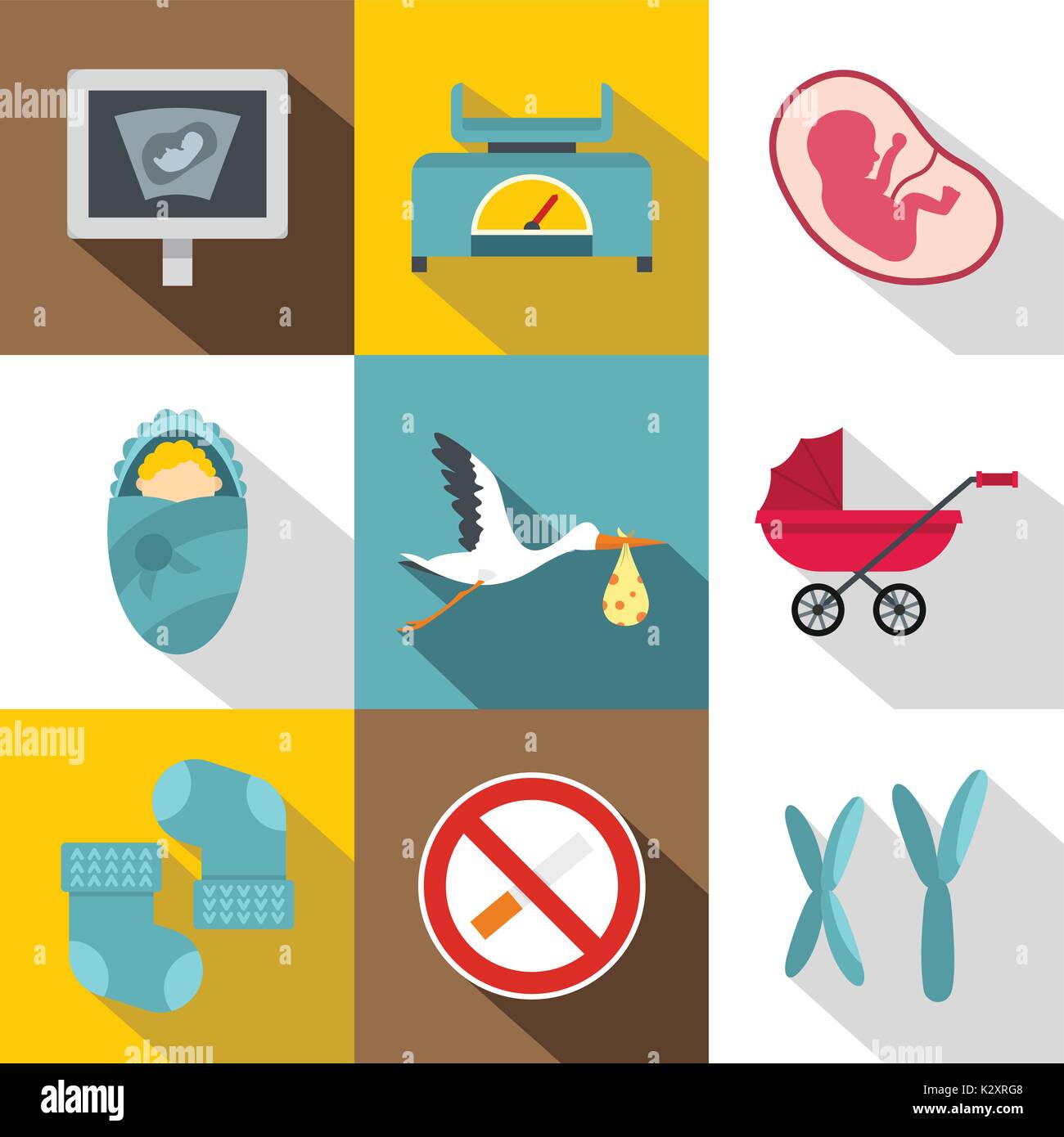 Newborn care icon set, flat style Stock Vector Image & Art - Alamy
