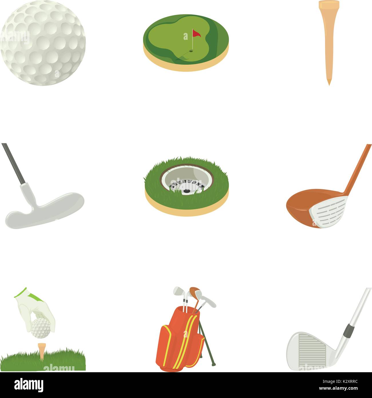 Golf equipment icons set, cartoon style Stock Vector Image & Art - Alamy