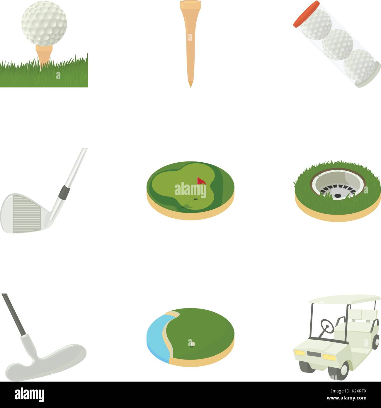 Golf accessory icons set, cartoon style Stock Vector Image & Art - Alamy