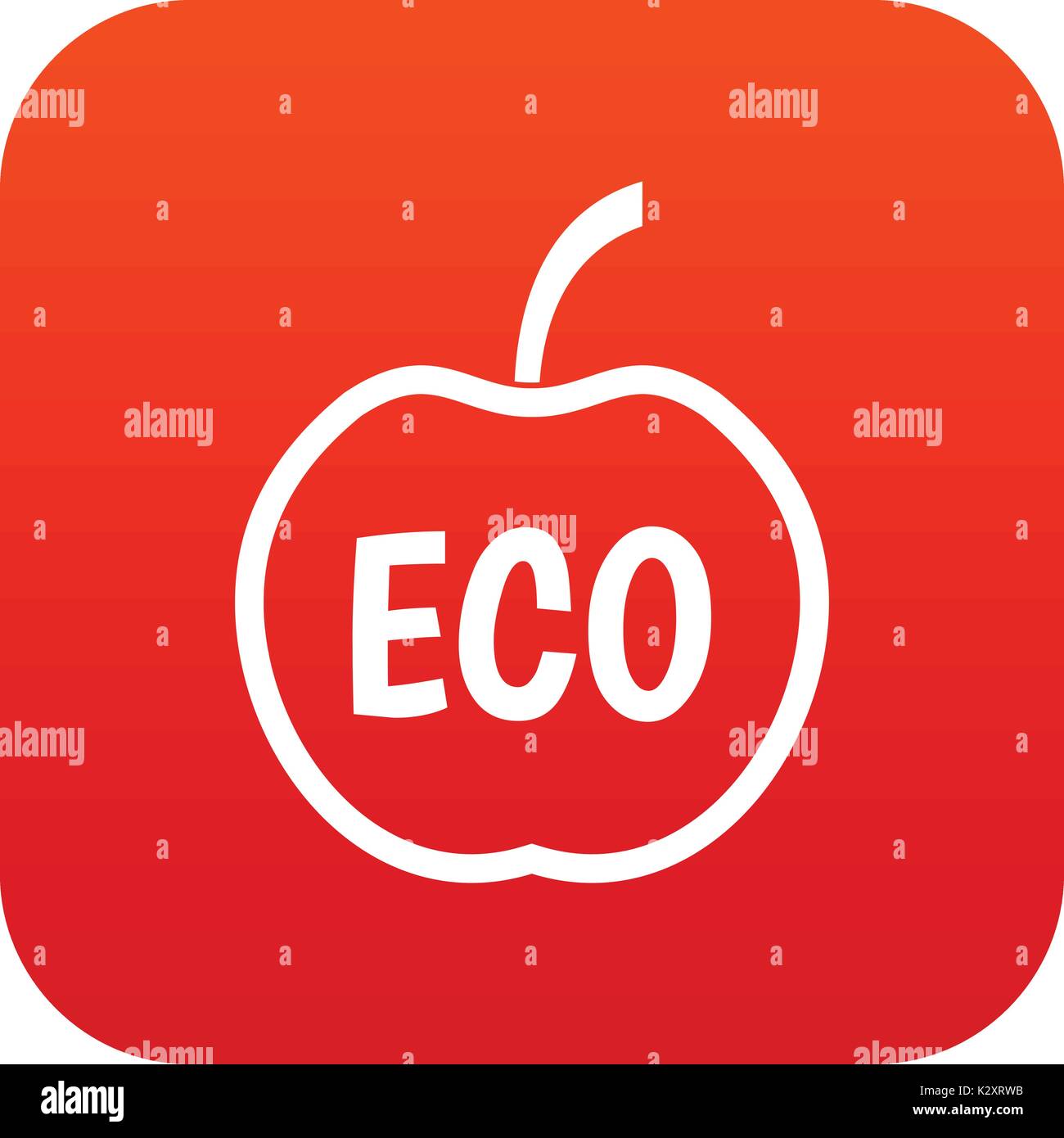 ECO apple icon digital red Stock Vector Image & Art - Alamy