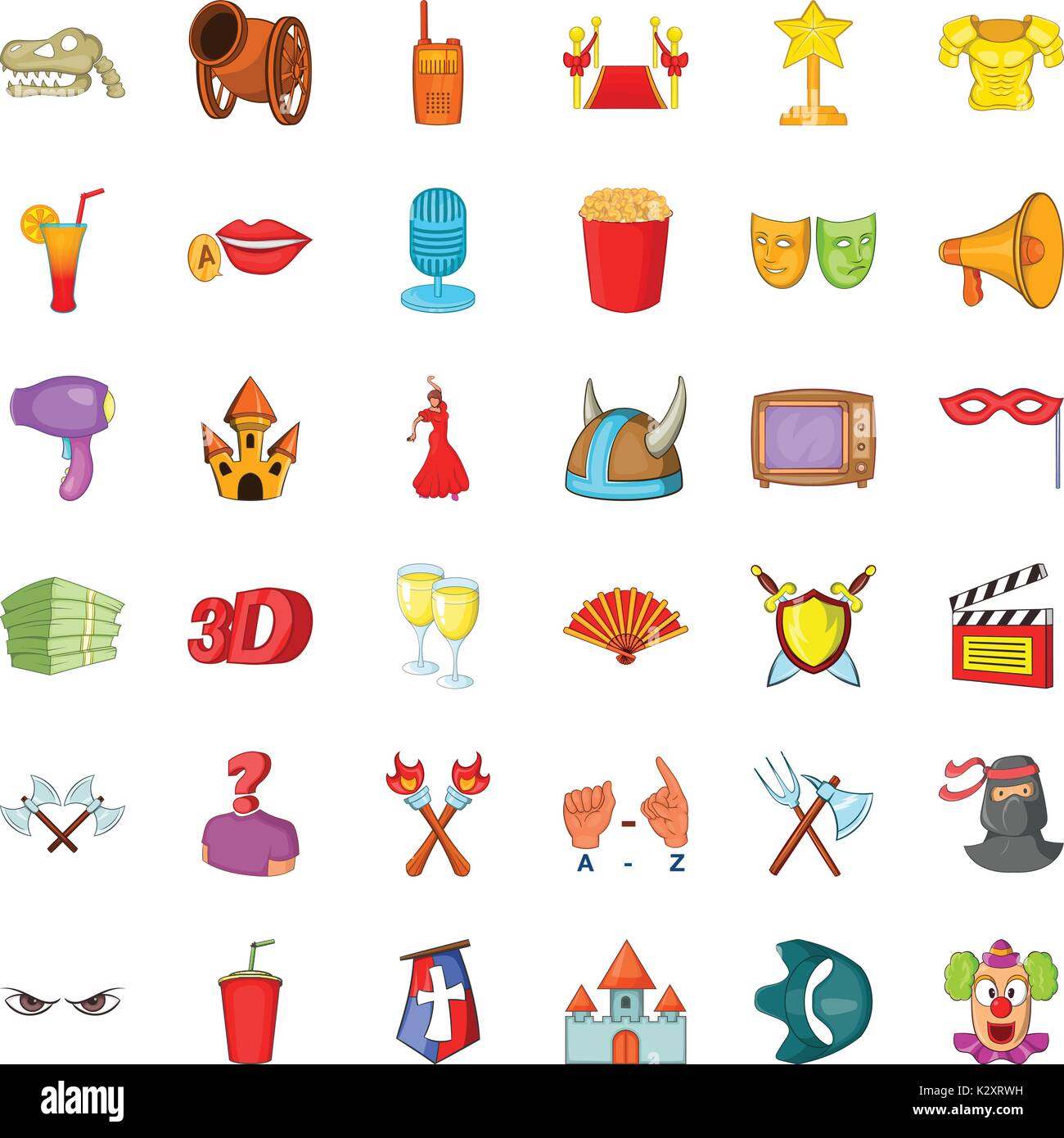 Theatre icons set, cartoon style Stock Vector Image & Art - Alamy