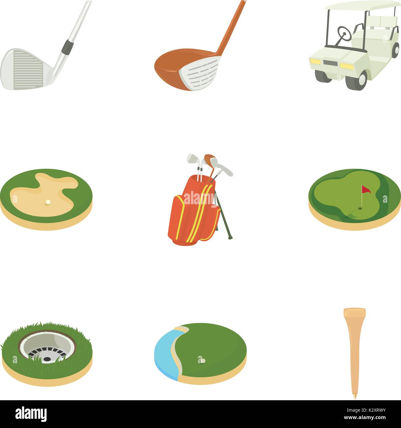 Golf things icons set, cartoon style Stock Vector Image & Art - Alamy