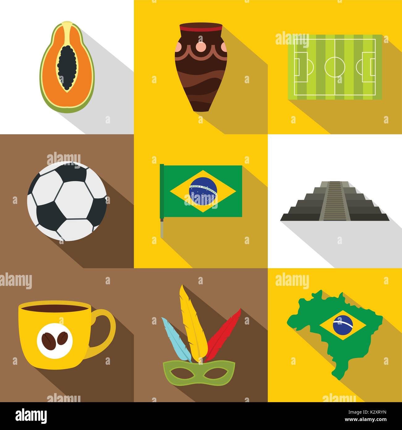 Landmarks of Brazil icon set, flat style Stock Vector Image & Art - Alamy