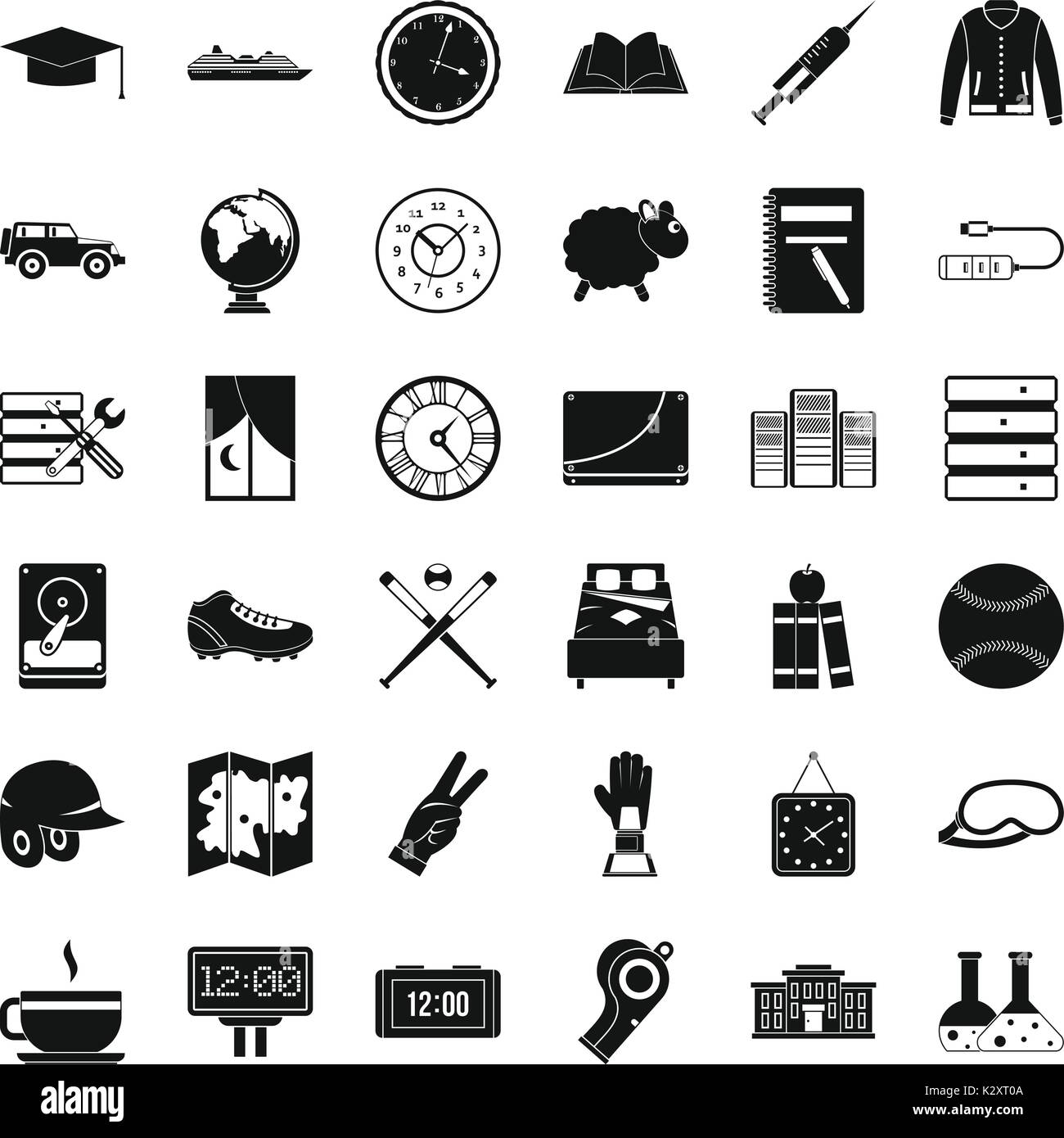 Time icons set, simple style Stock Vector Image & Art - Alamy